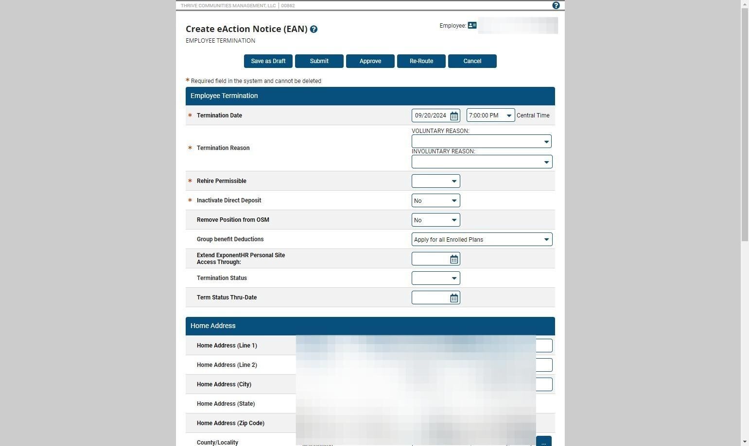 Submitting the Employee Termination EAN (for resignations and ...