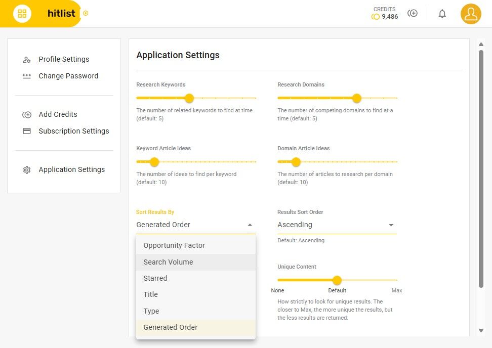 Setting up defaults for result sorting – Hitlist AI by LifersAI
