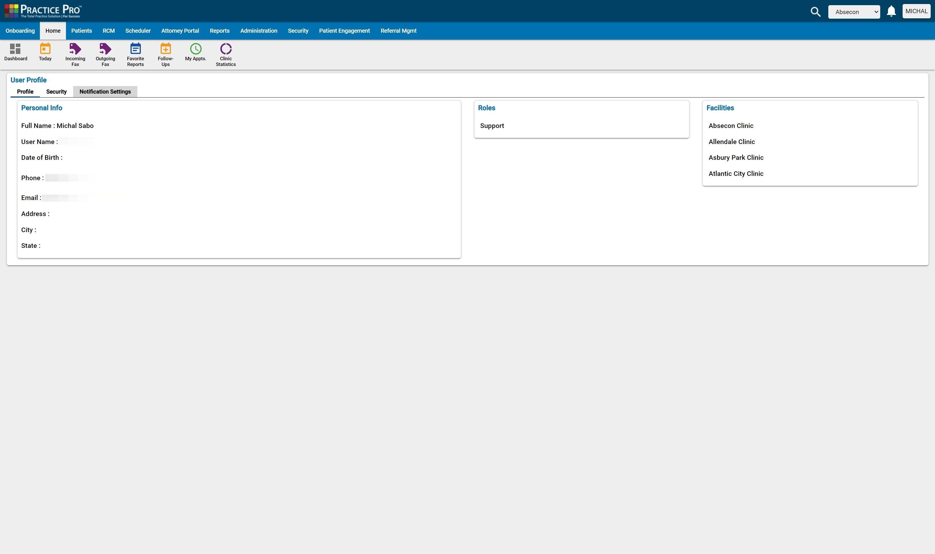 Manage Notification Settings in the User Profile – Practice Pro Knowledge Base