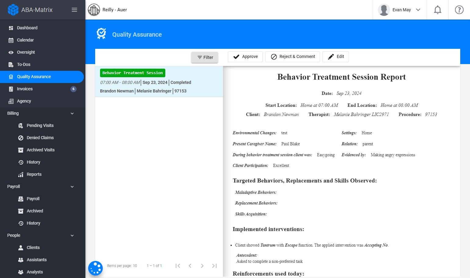 How to use the Quality Assurance feature - ABA Matrix Knowledge Desk