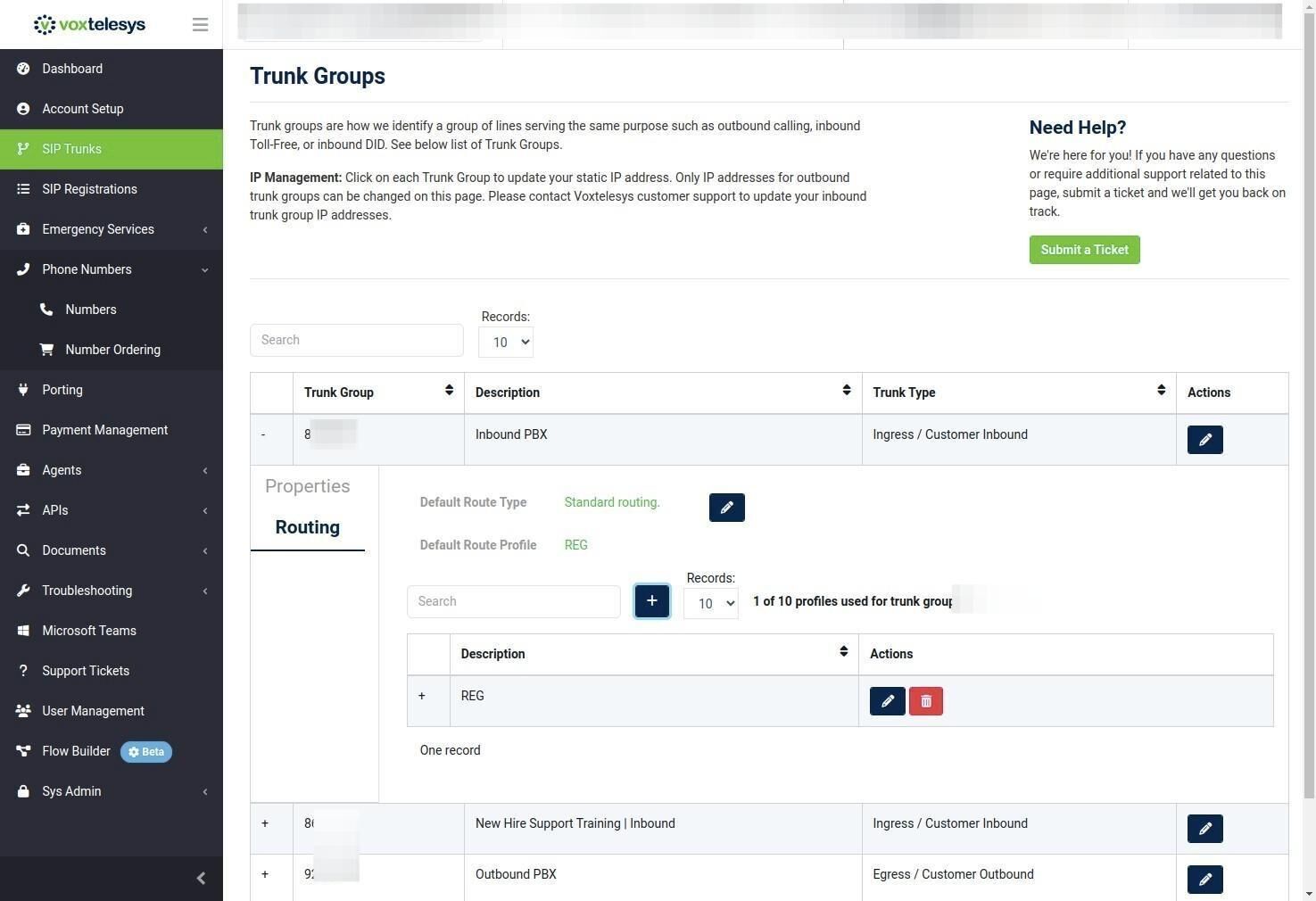 Creating a Primary Transfer Route | Voxtelesys
