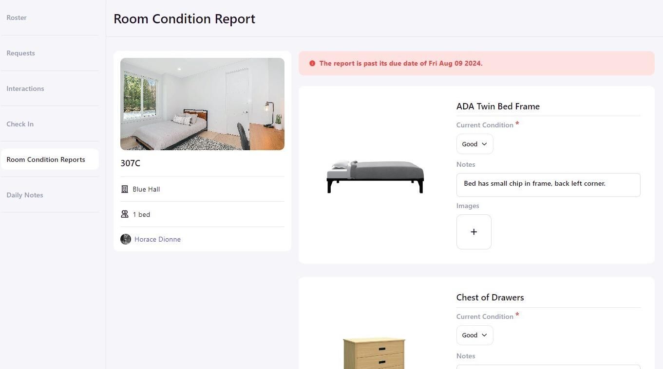 Completing a Room Condition Report, for Students – Housing.cloud
