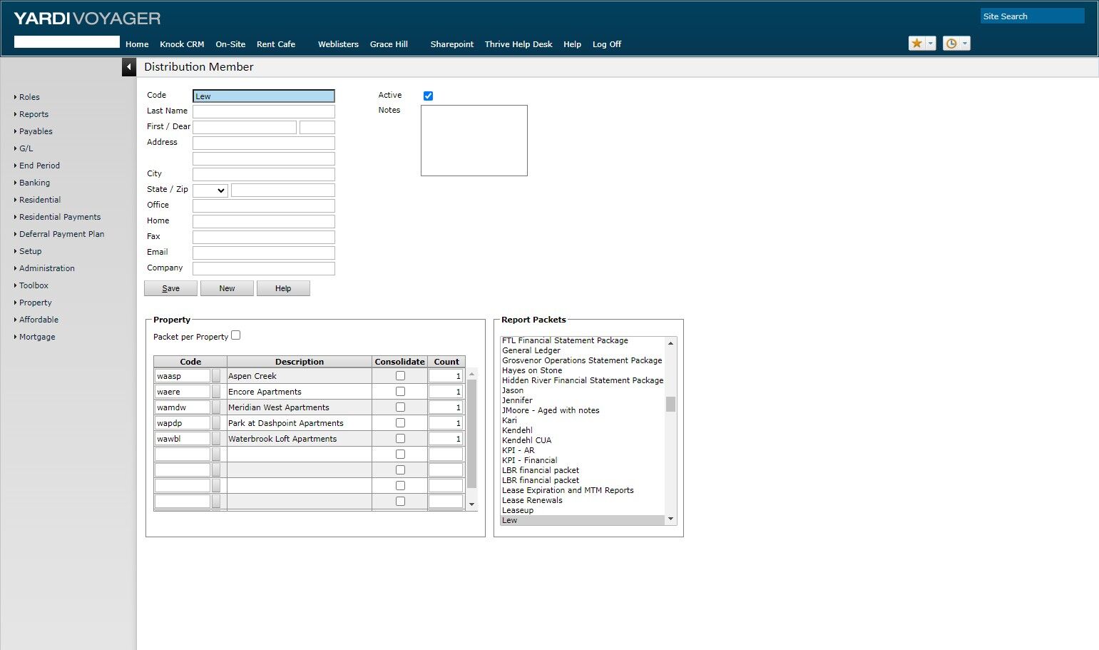 Create Reporting Packet and Schedule Event in Yardi – Thrive Communities