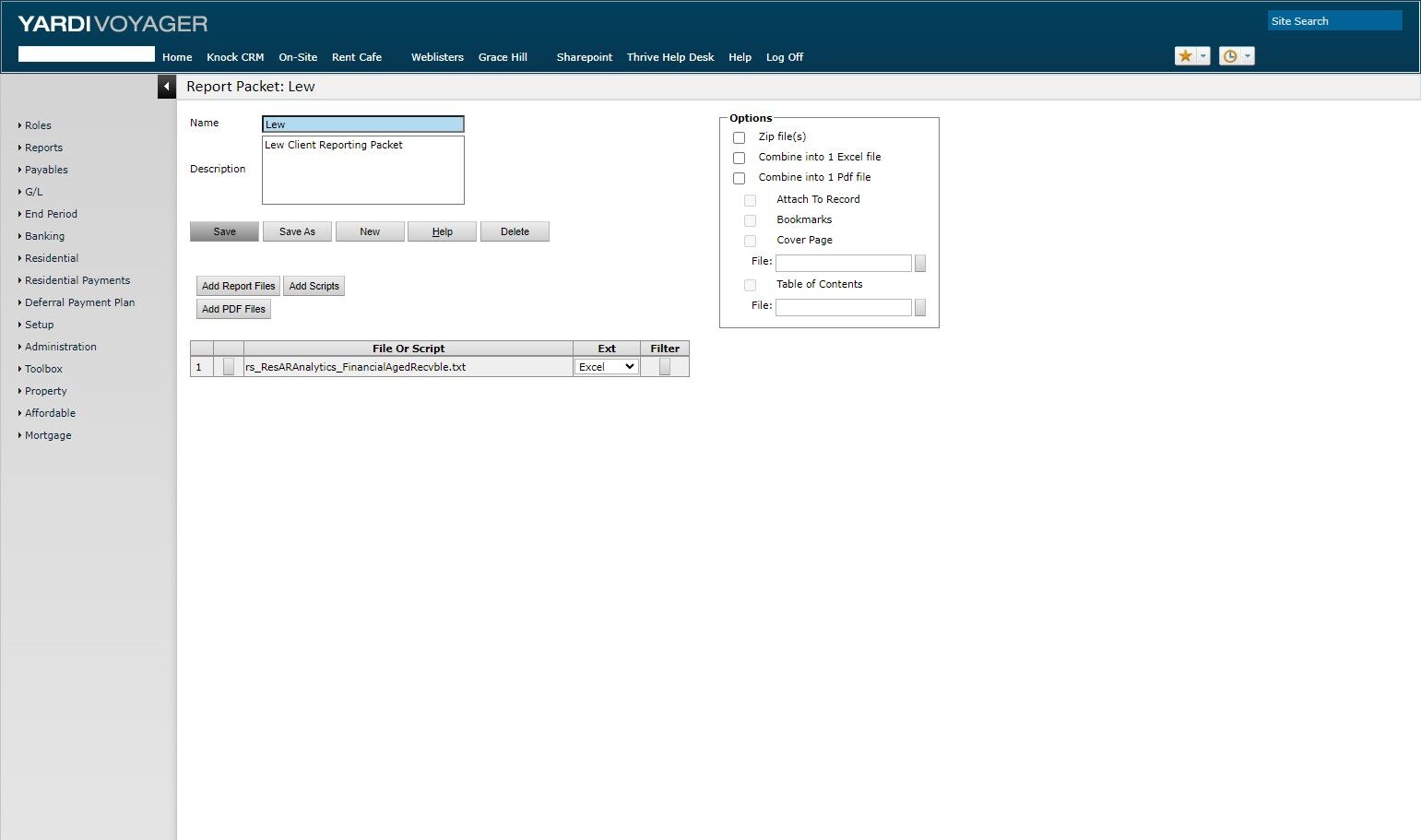 Create Reporting Packet and Schedule Event in Yardi – Thrive Communities