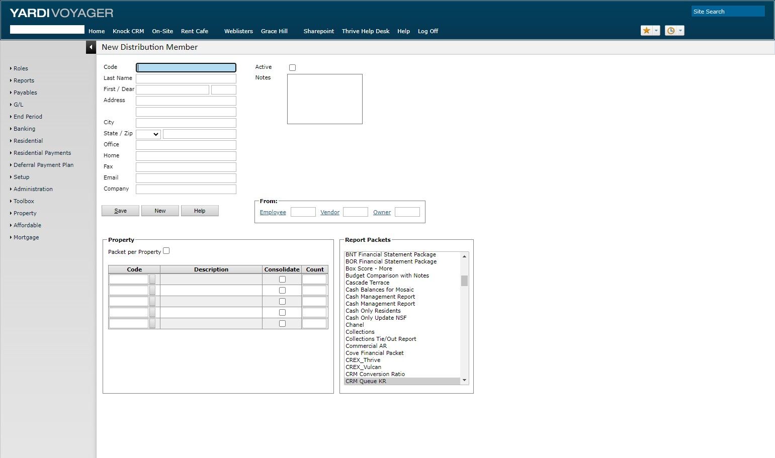 Create Reporting Packet and Schedule Event in Yardi – Thrive Communities