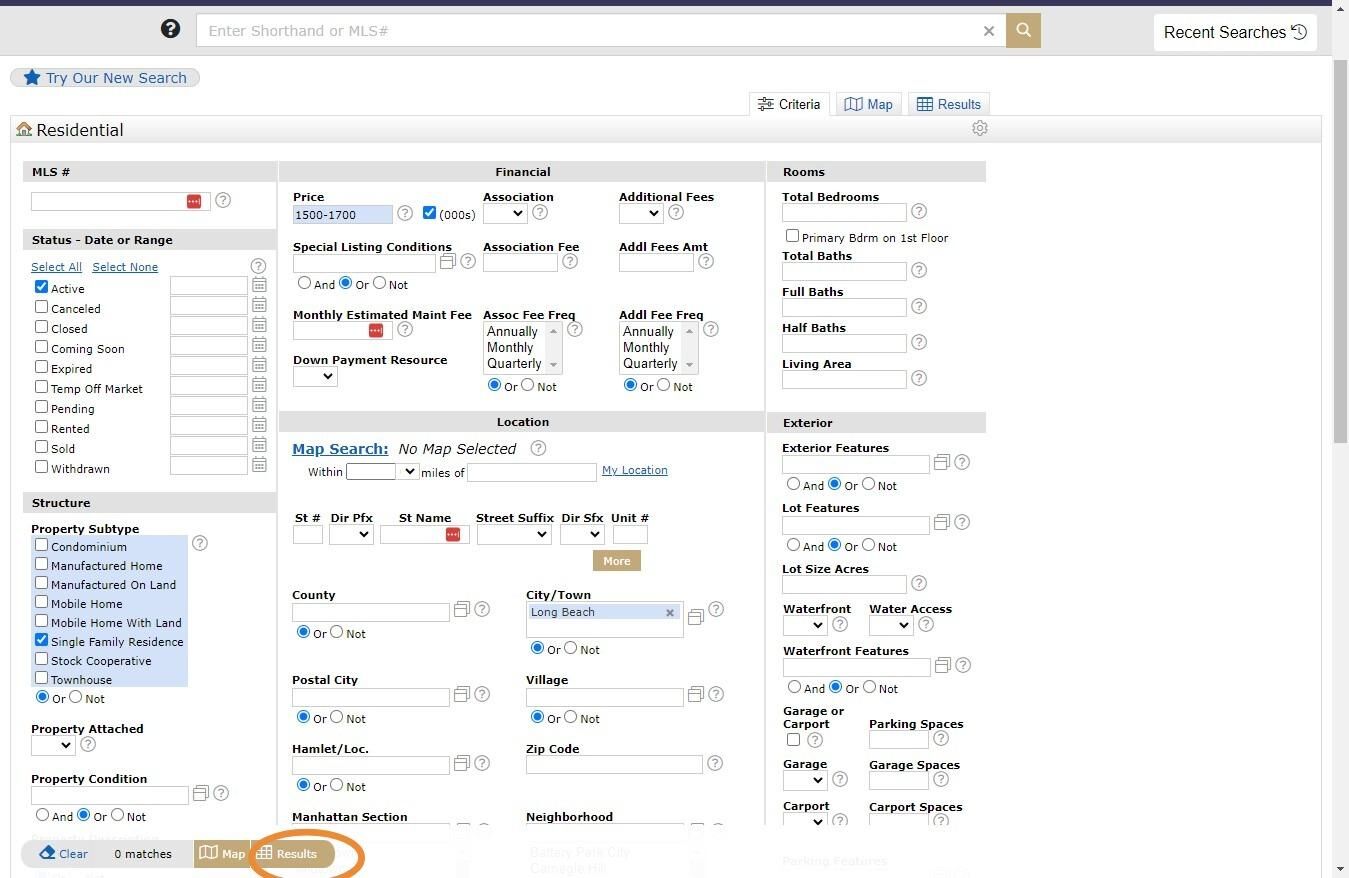 Saving a search in Matrix – OneKey® MLS Support Center
