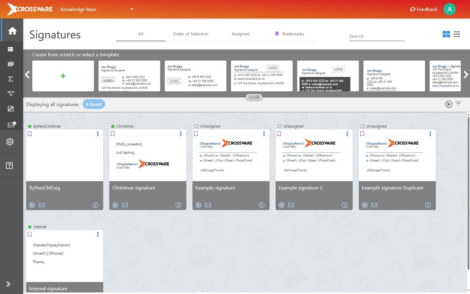 Signature Order of Selection | Crossware Knowledge Base