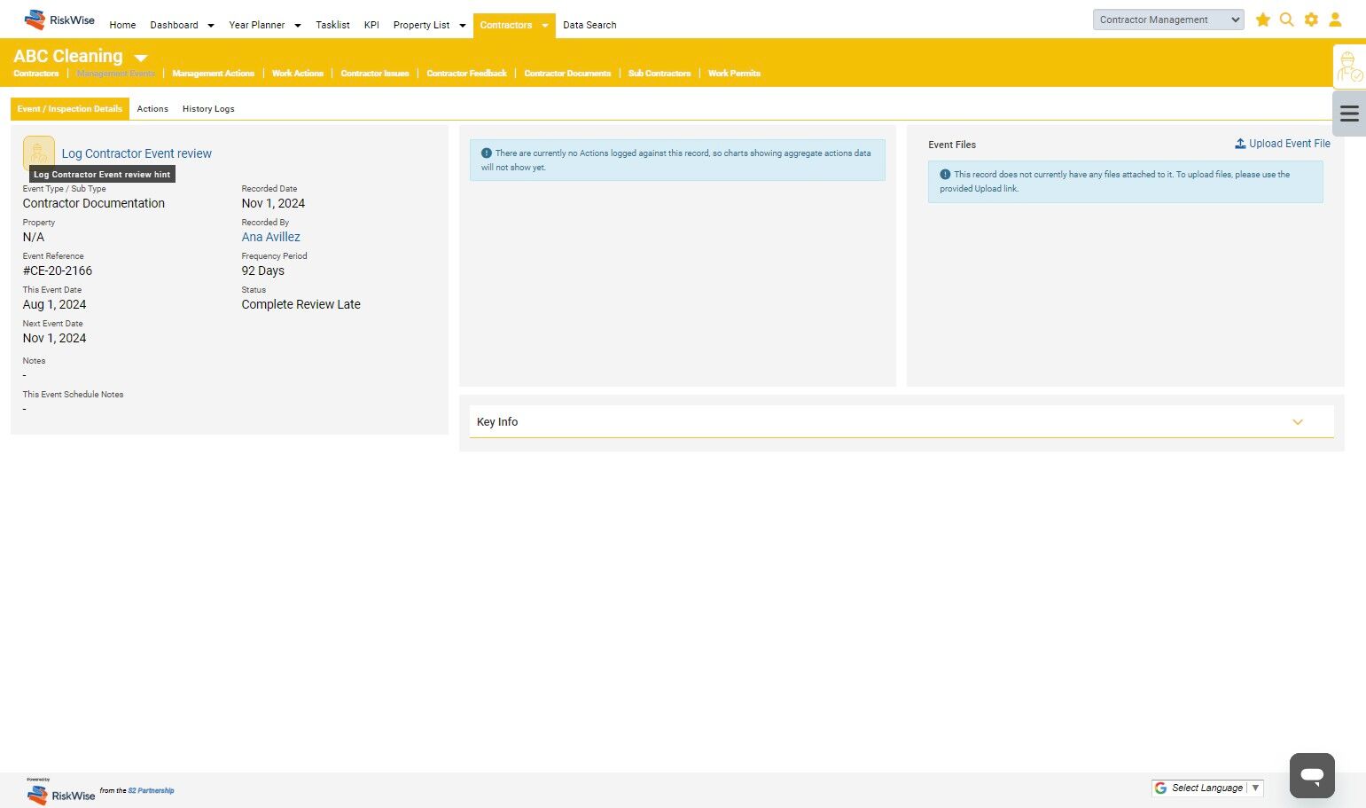Updating Contractor Documentation in S2 RiskWise – RiskWise Software Support