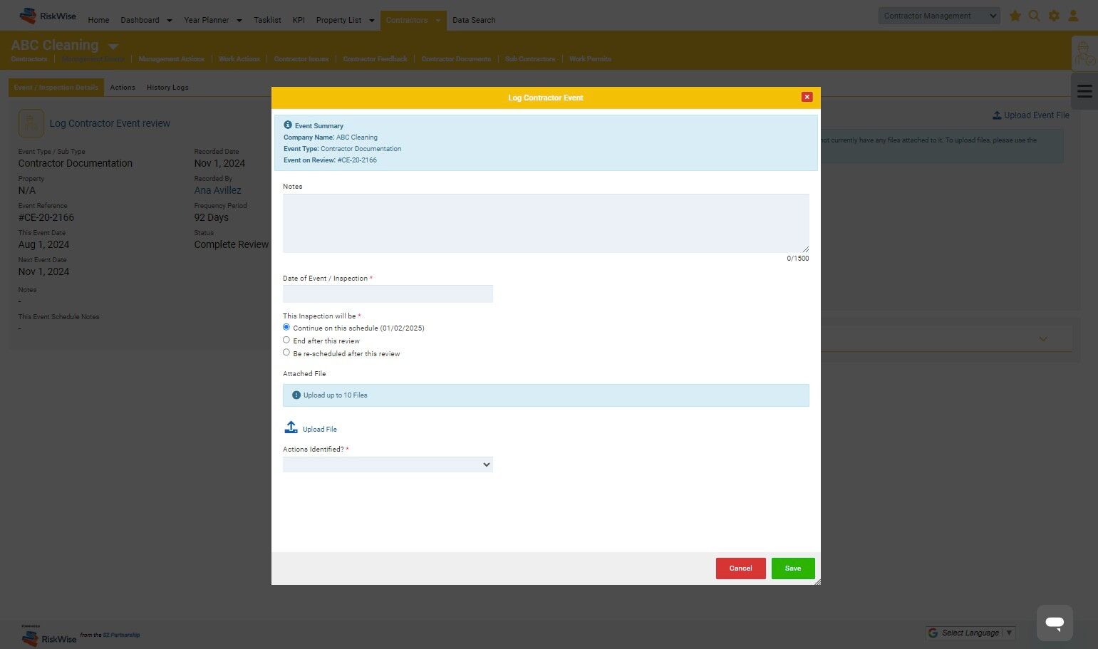 Updating Contractor Documentation in S2 RiskWise – RiskWise Software Support