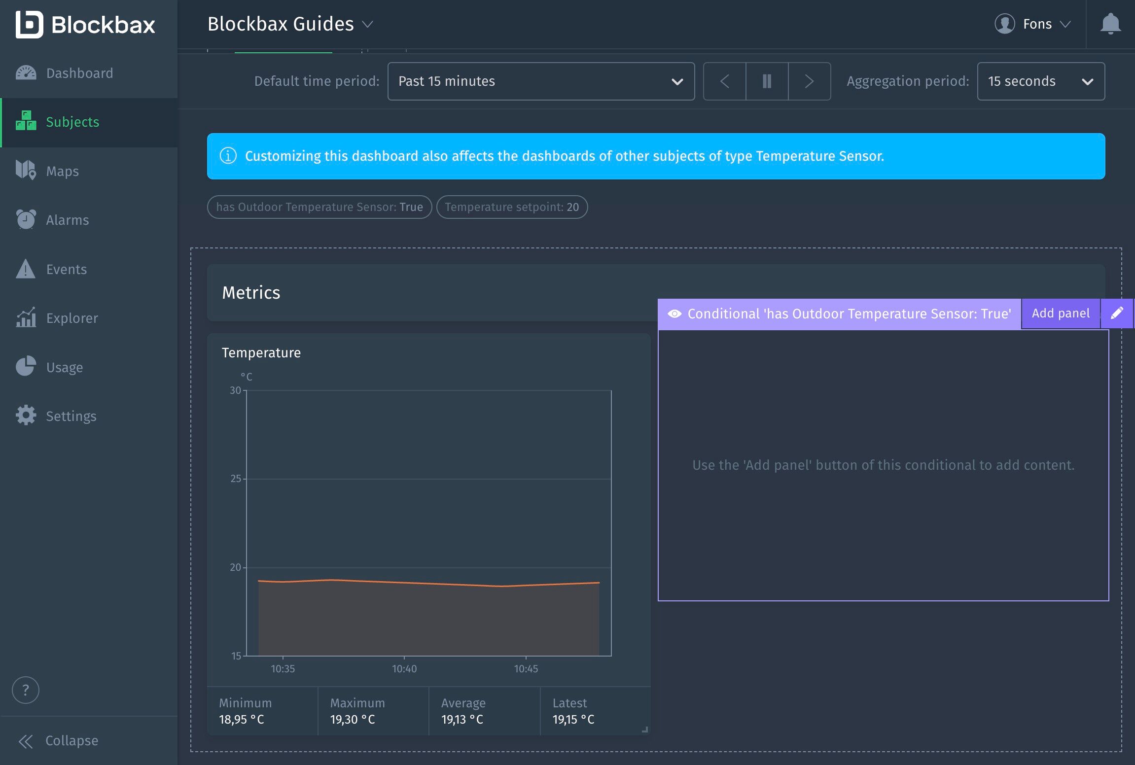 Using the conditional | Blockbax