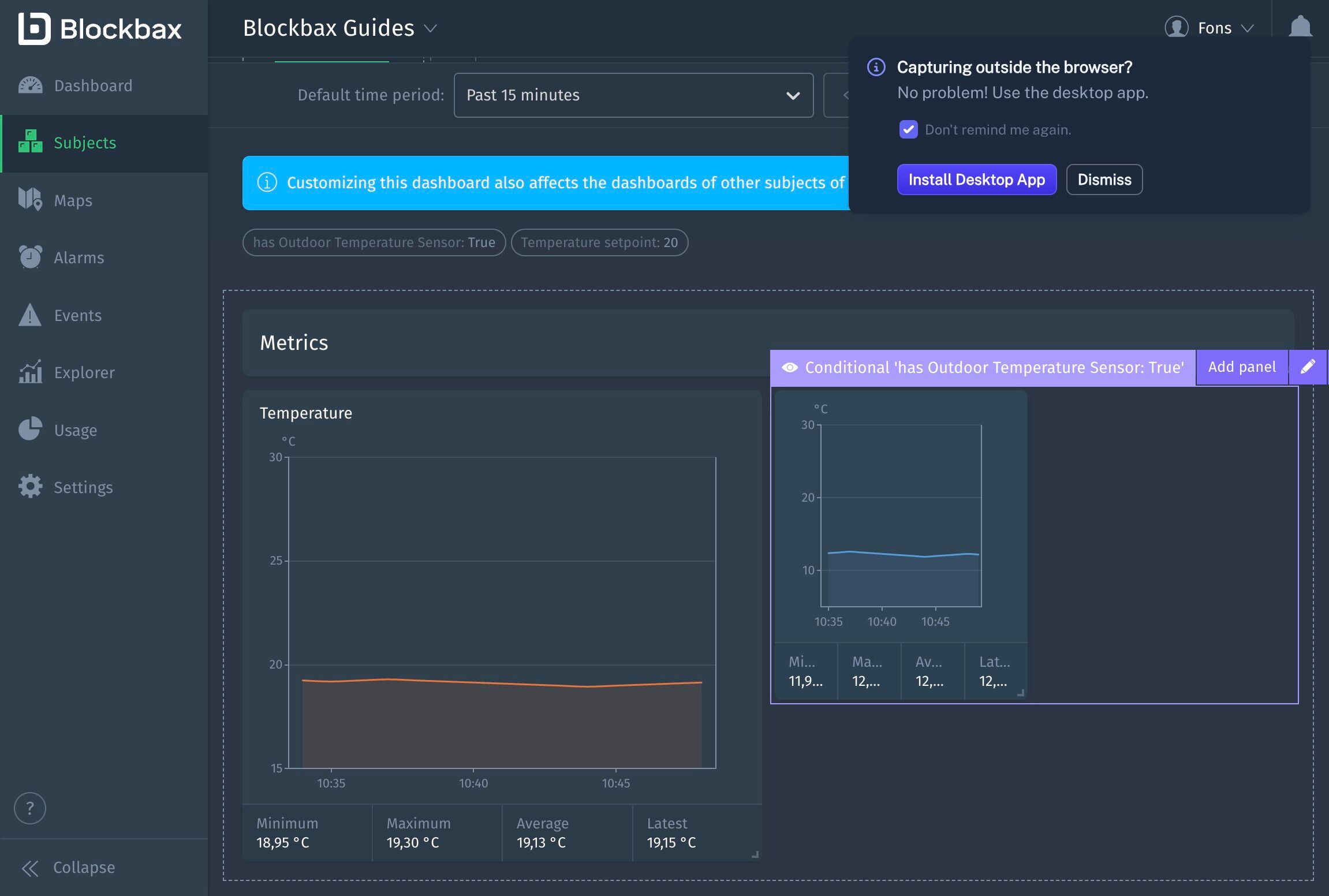 Using the conditional | Blockbax