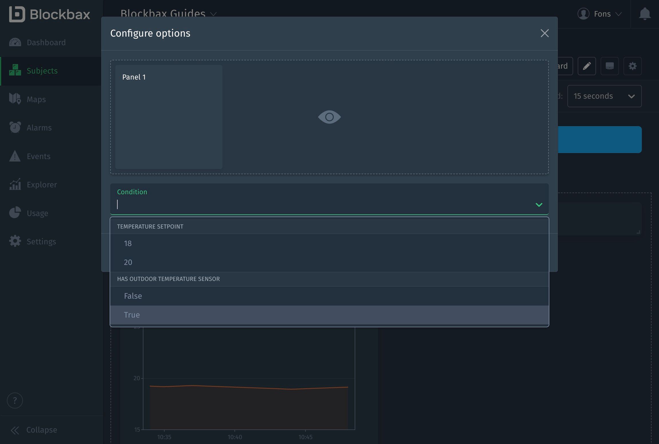 Using the conditional | Blockbax