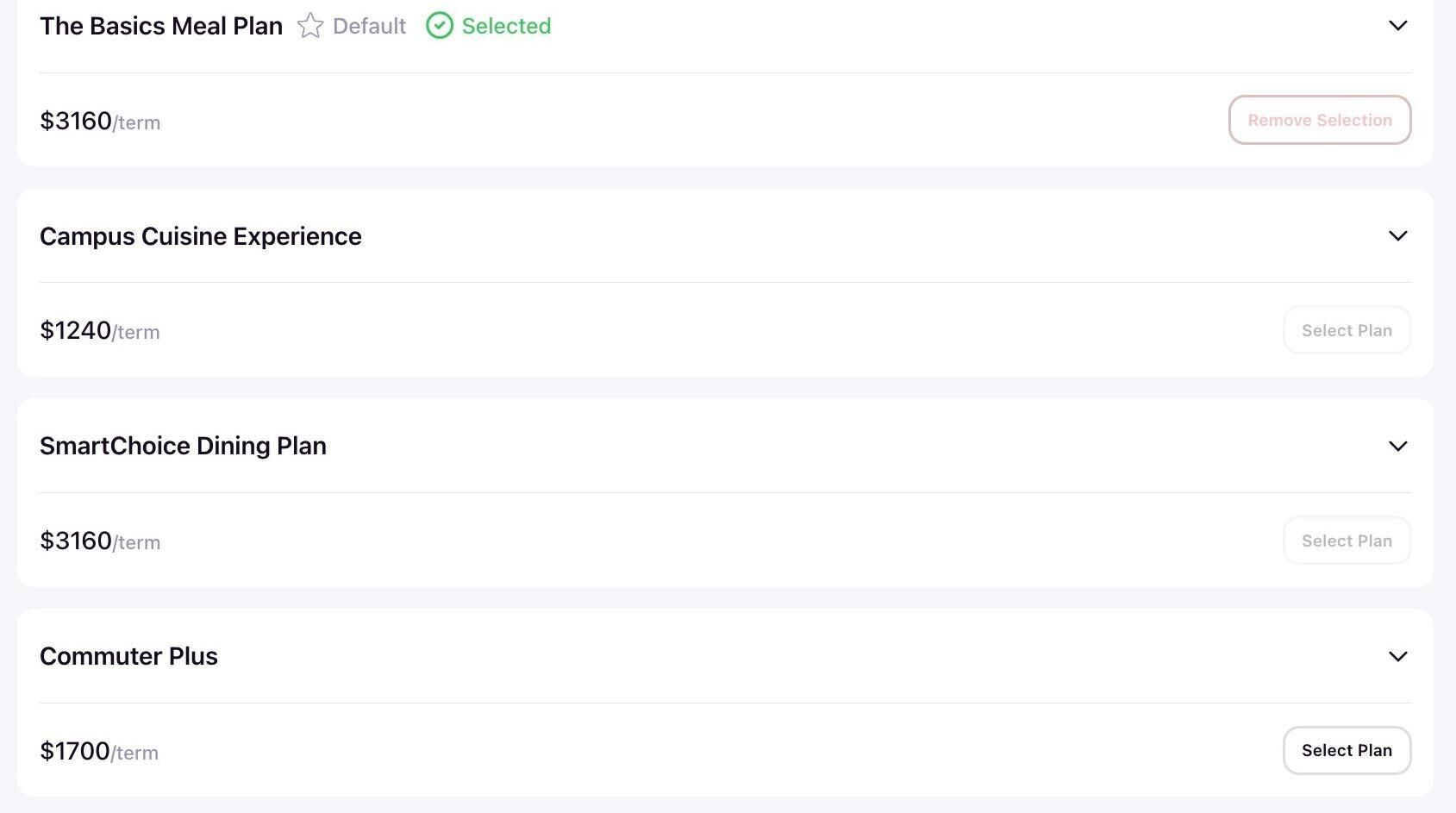 Select and Manage Meal Plans, for Students – Housing.cloud