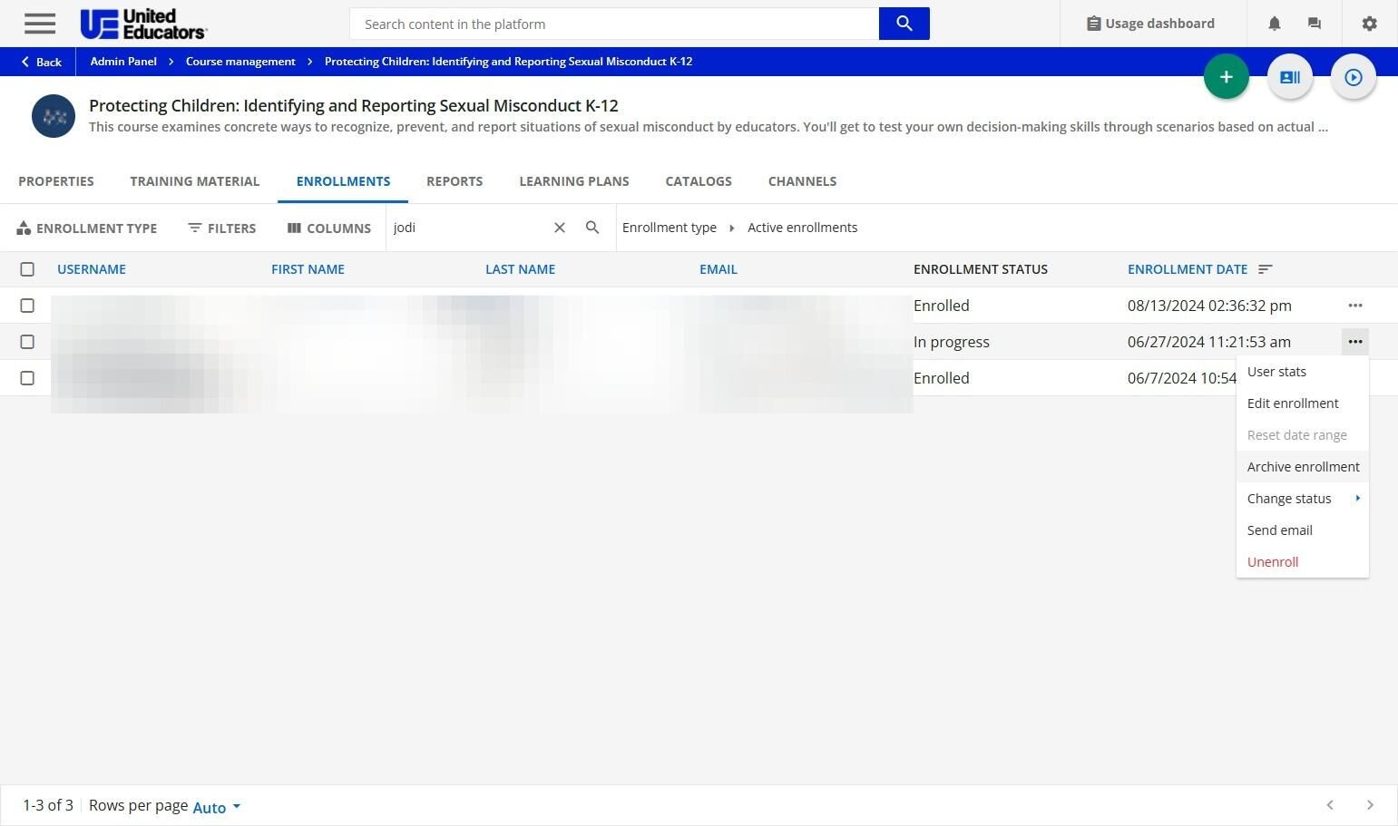 Archiving Past Completions and Re-enrolling Learners in a Course – Lexicon