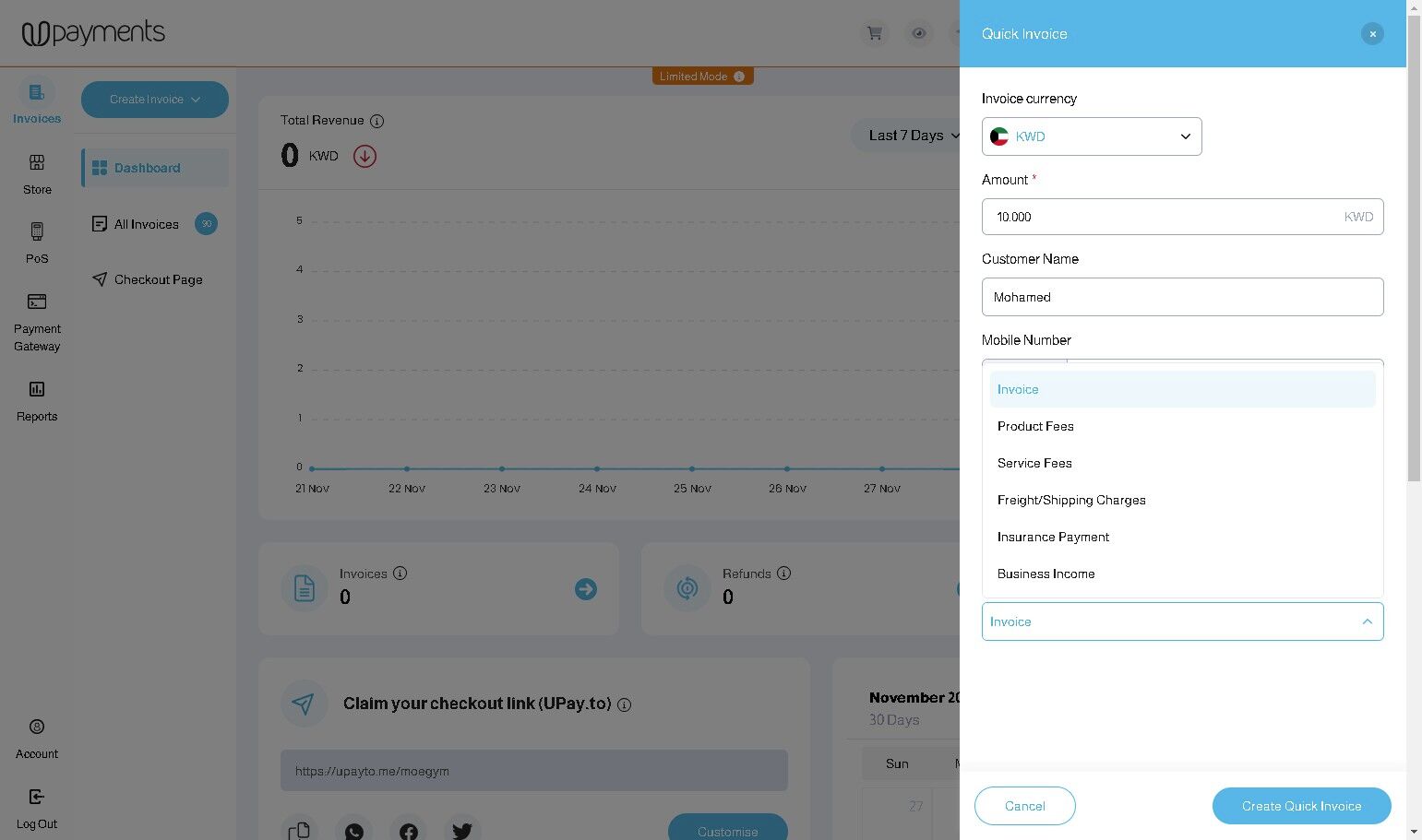 Create a Quick Payment Link