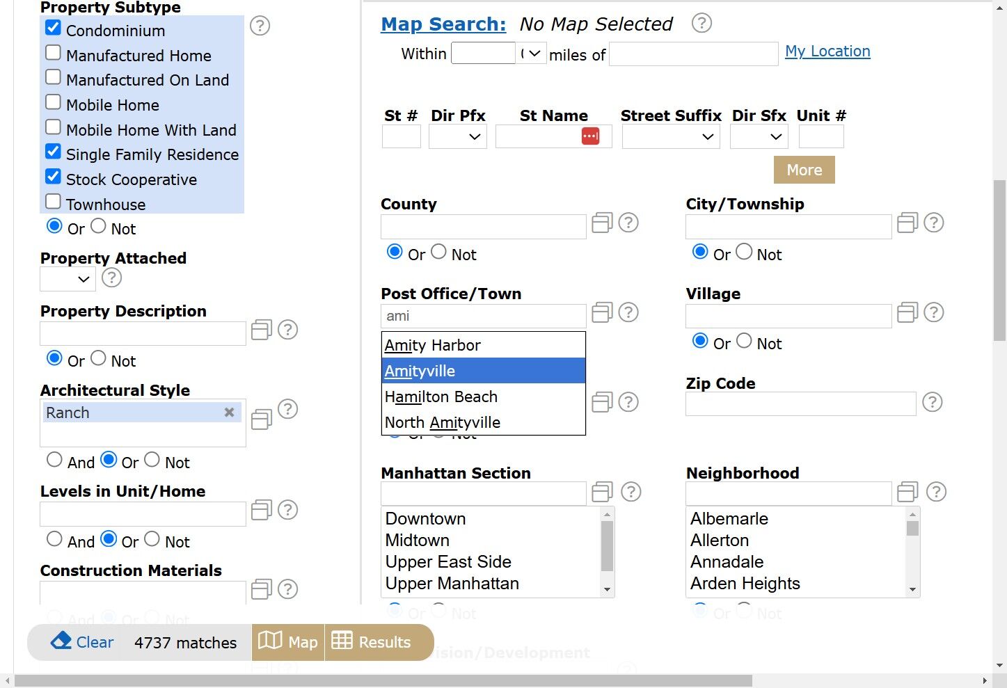 Searching for Listings by Criteria in Matrix – OneKey® MLS Support Center