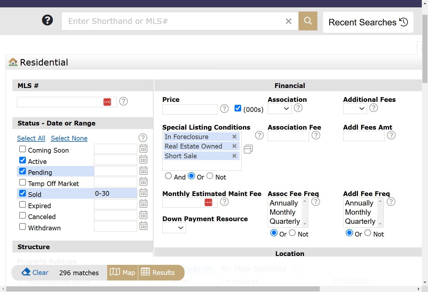 Searching for Listings by Criteria in Matrix – OneKey® MLS Support Center