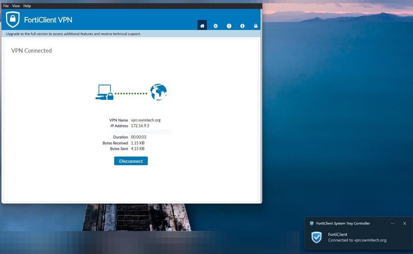 VPN Access - FortiClient | SW MiTech Wiki