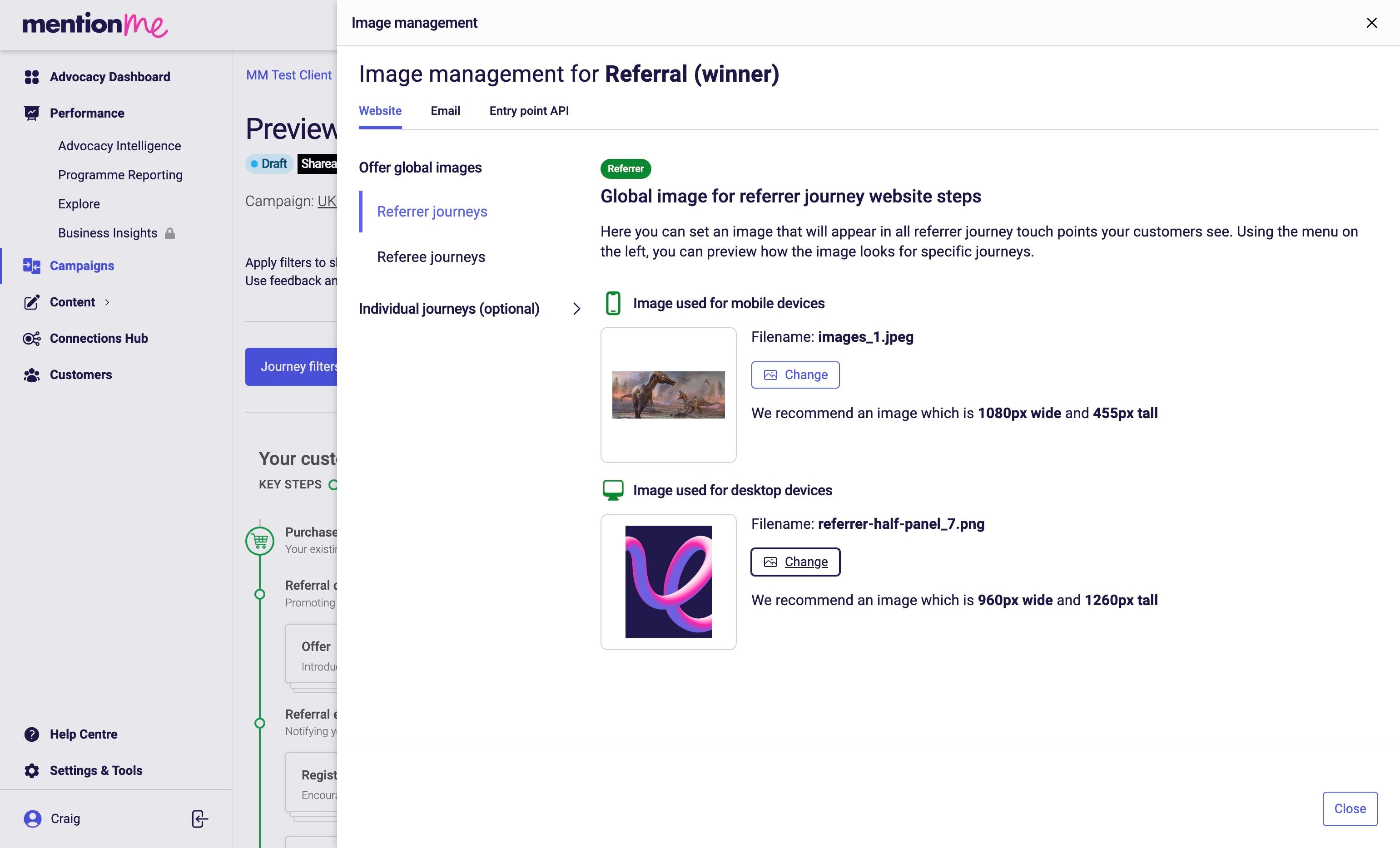 How to Manage your Imagery – Mention Me | Help Centre