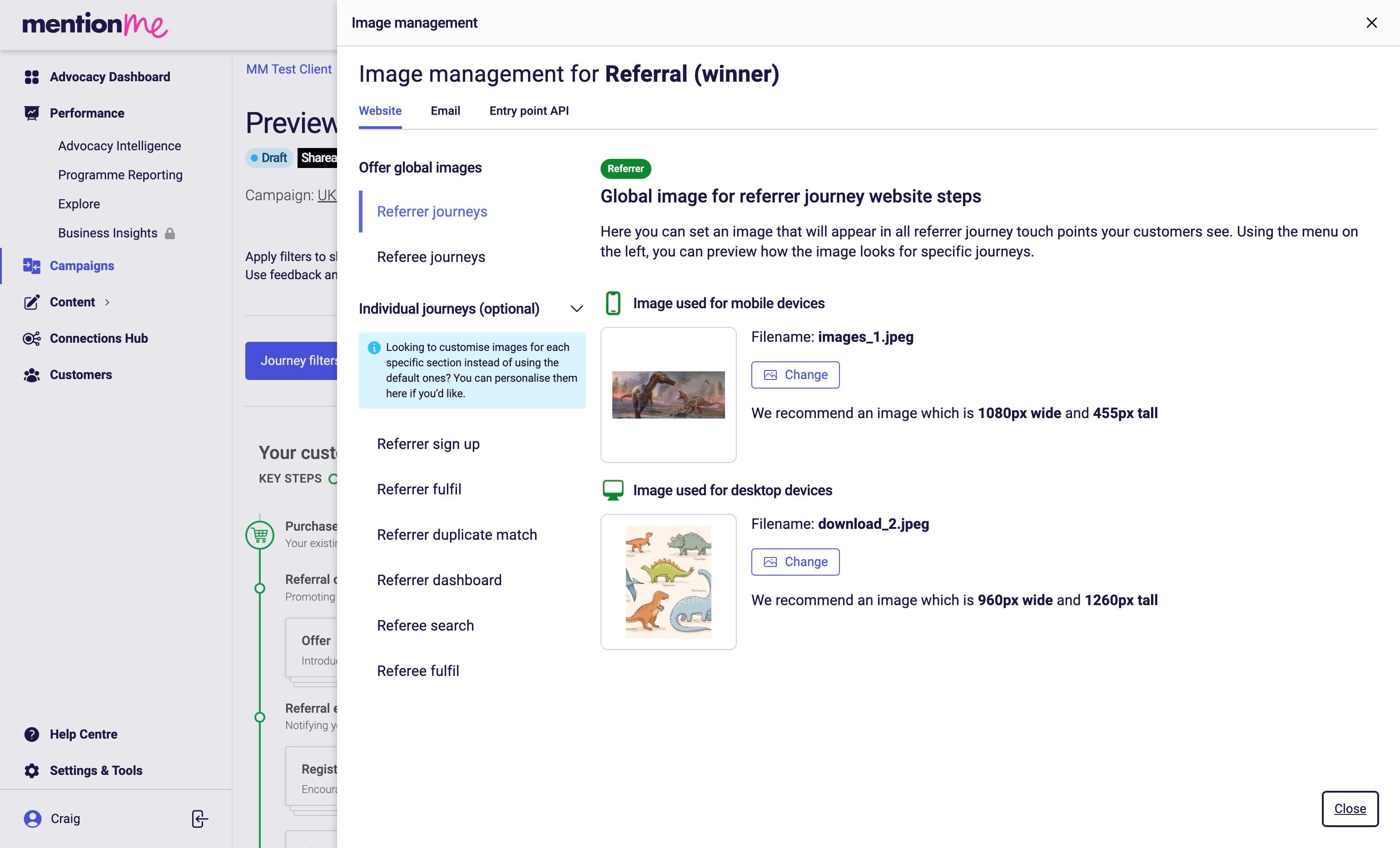 How to Manage your Imagery – Mention Me | Help Centre