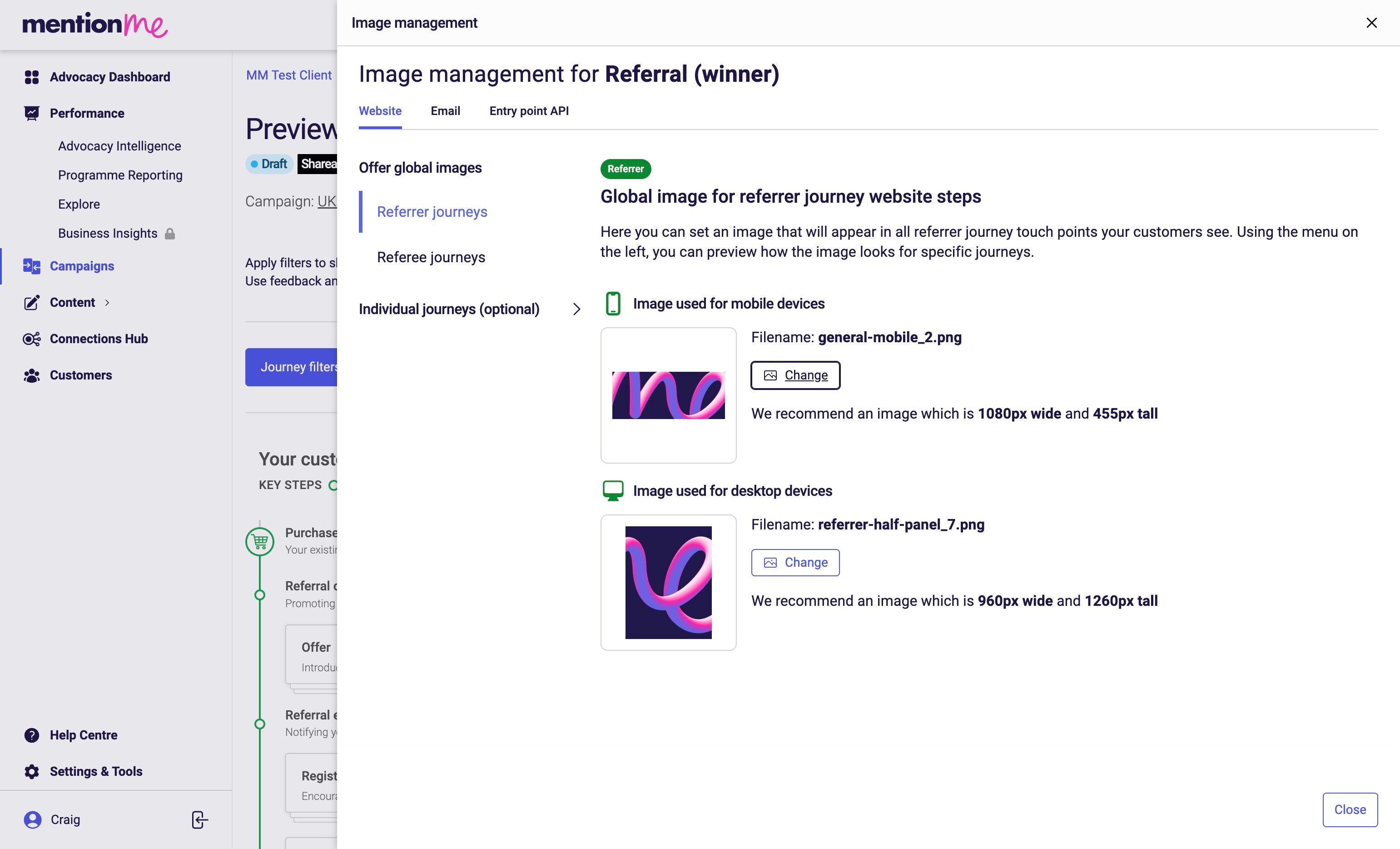 How to Manage your Imagery – Mention Me | Help Centre