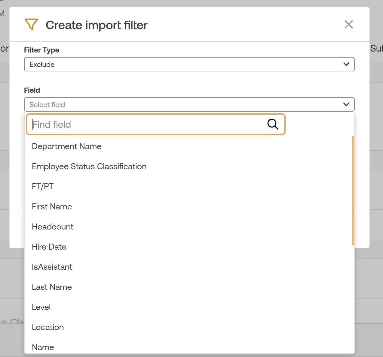 Import Filters – OrgChart