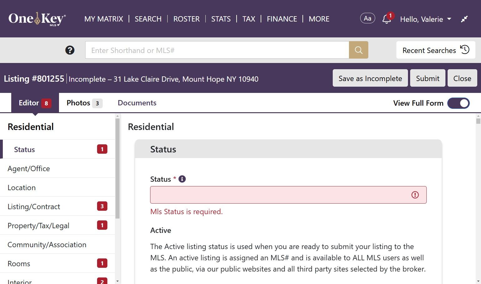 Adding and Editing Matrix Documents with Listing Manager – OneKey® MLS Support Center