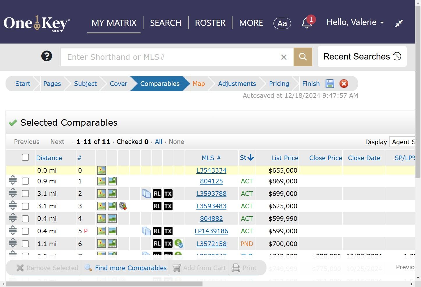 Creating a Comparative Market Analysis (CMA) in Matrix – OneKey® MLS Support Center