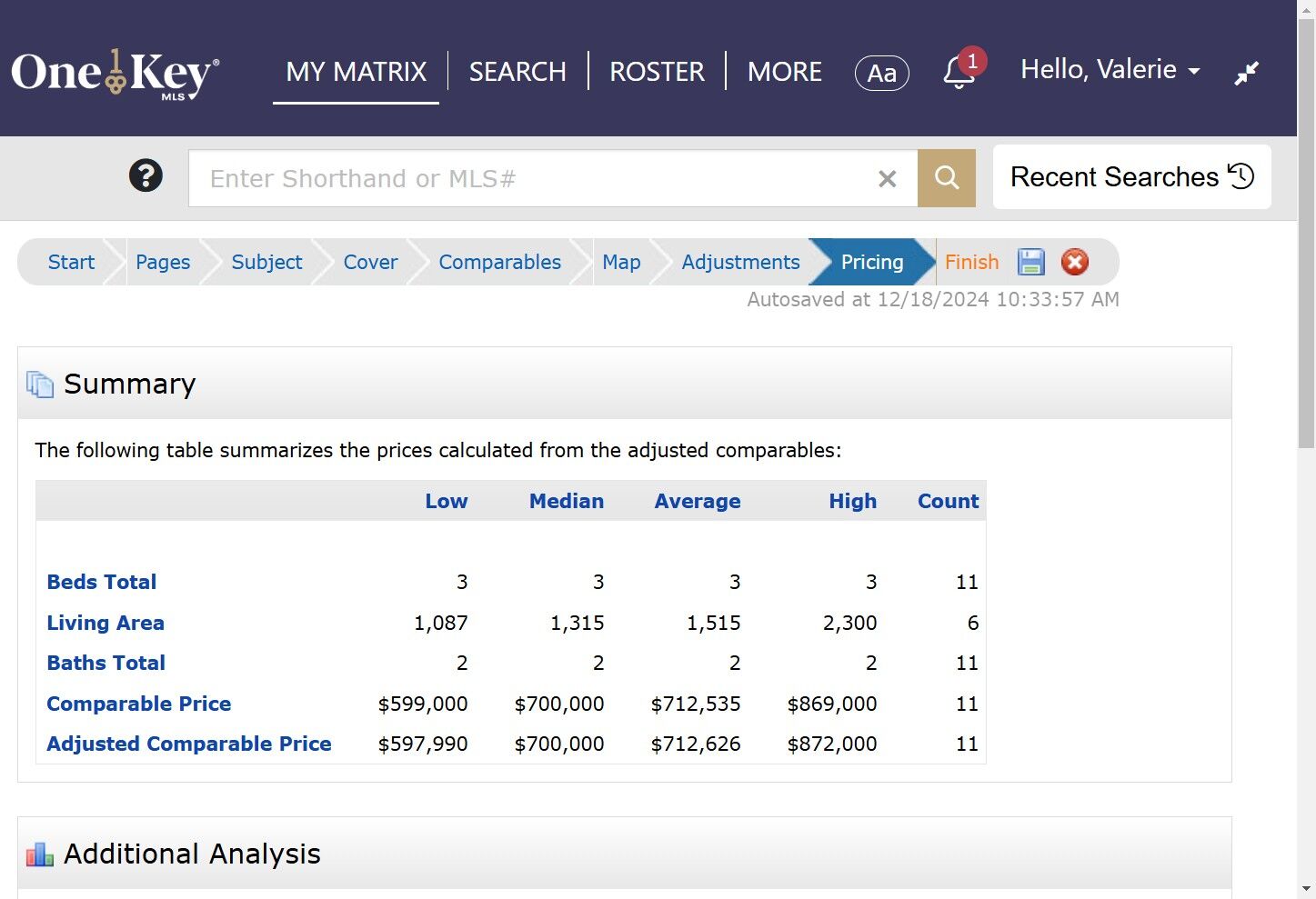 Creating a Comparative Market Analysis (CMA) in Matrix – OneKey® MLS ...