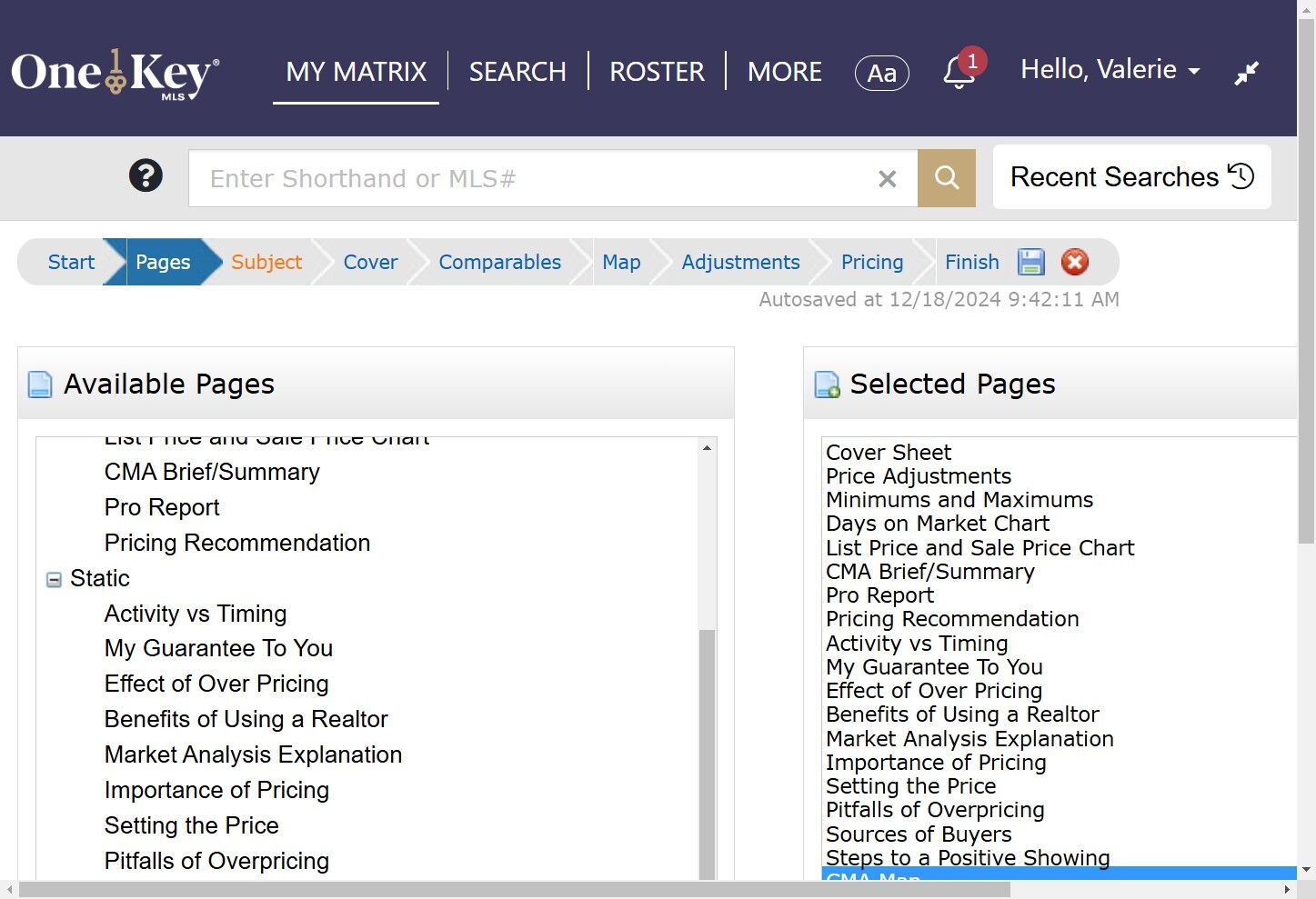 Creating a Comparative Market Analysis (CMA) in Matrix – OneKey® MLS ...