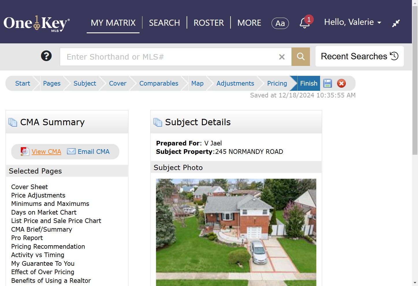 Creating a Comparative Market Analysis (CMA) in Matrix – OneKey® MLS ...