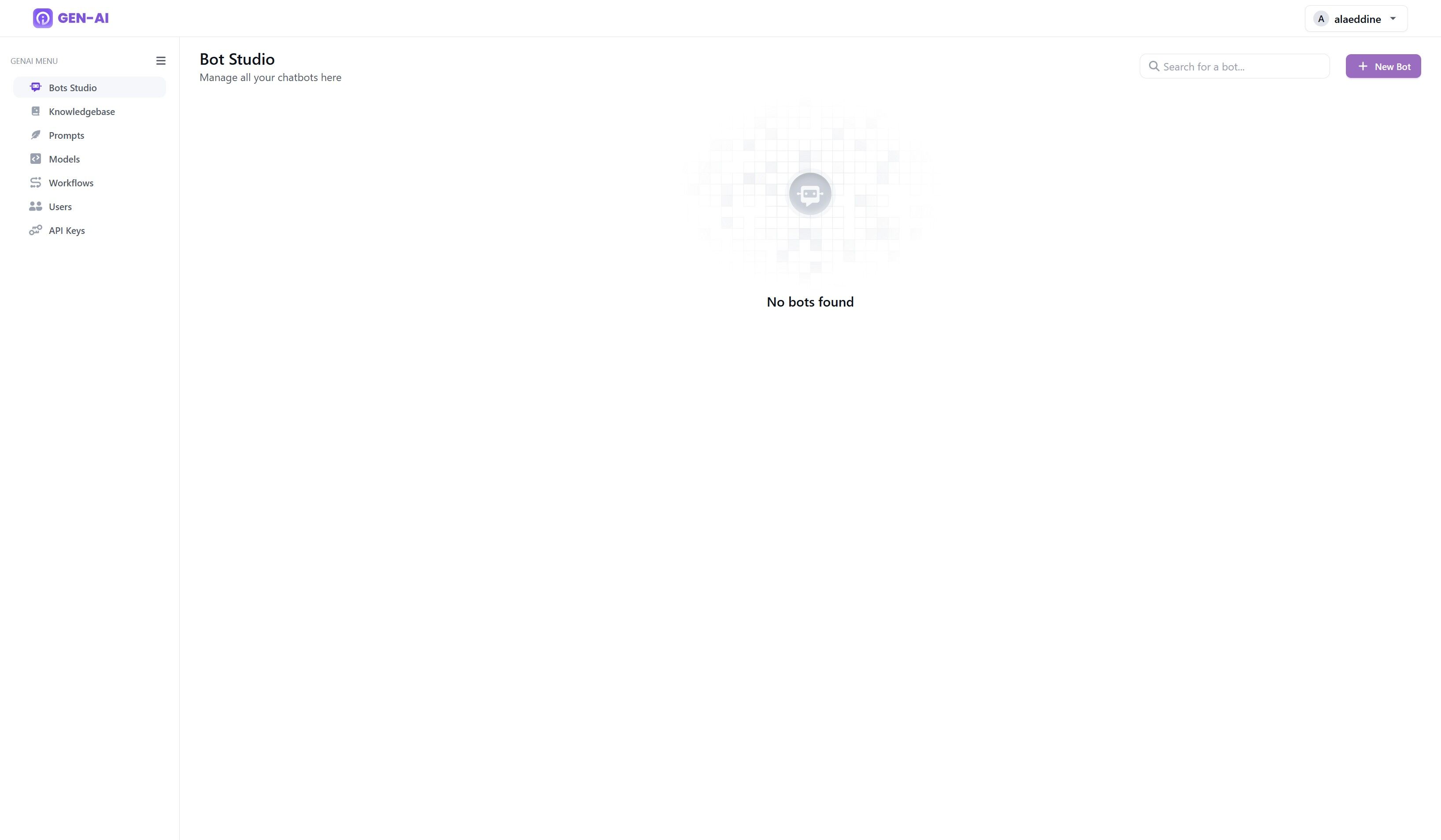 Create A New Bot - GEN-AI Toolkit