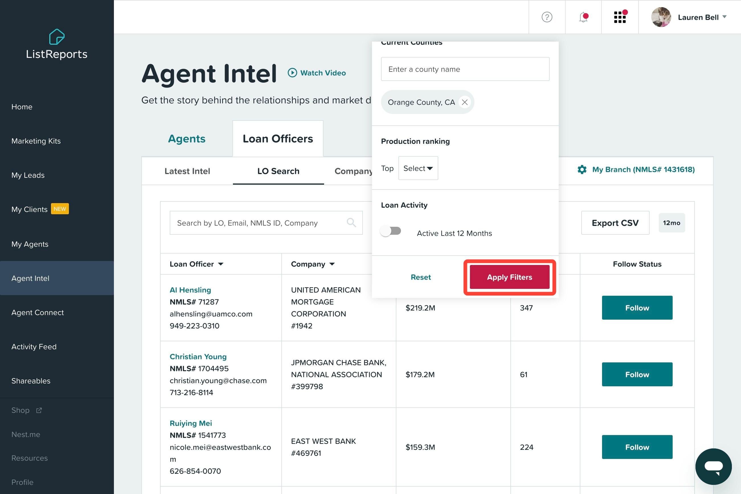 Using LO Search – ListReports