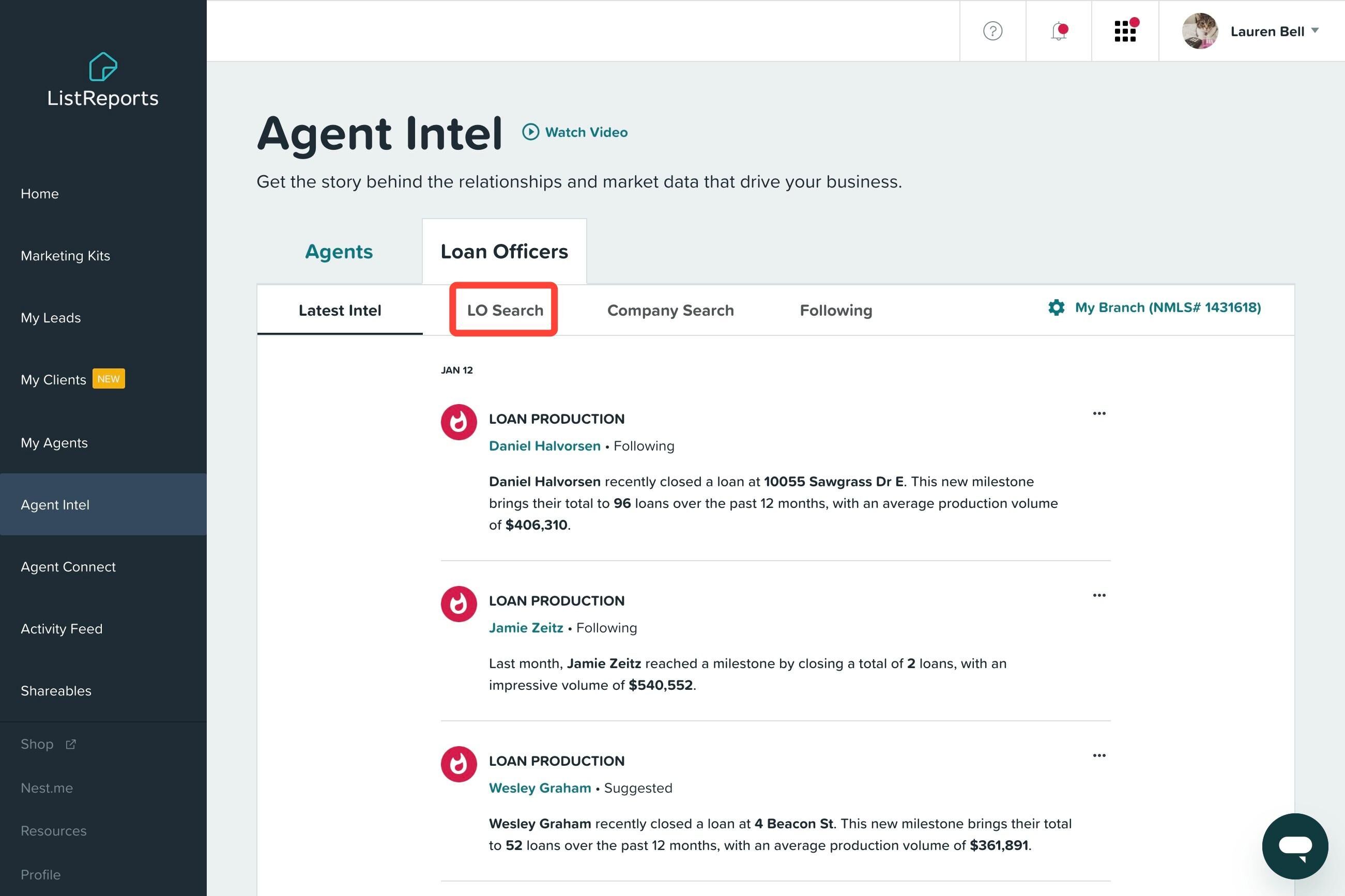 Using LO Search – ListReports
