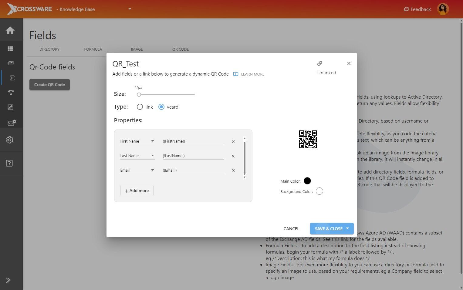 Generating a QR Code | Crossware Knowledge Base