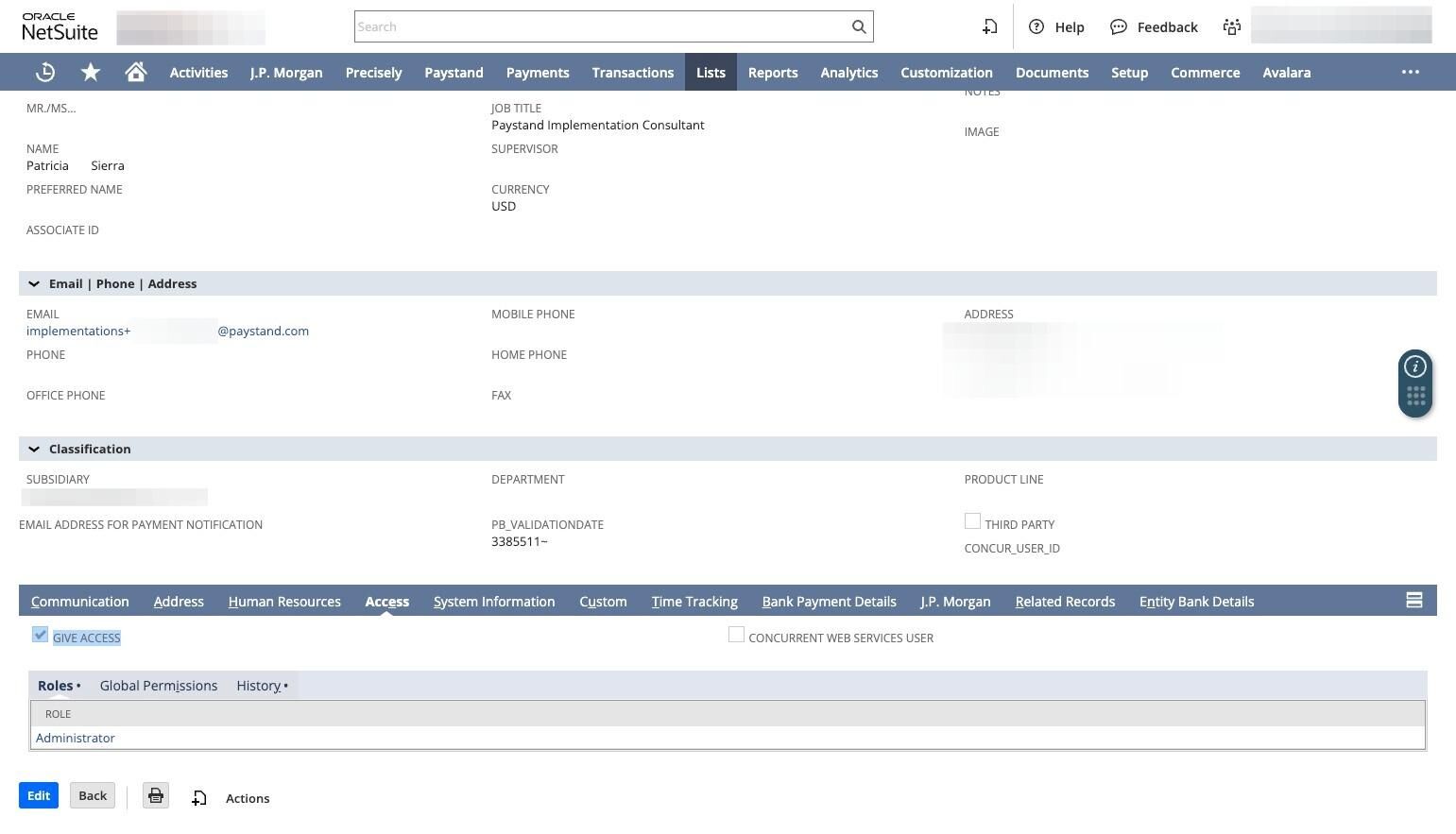 Assign Administrator Role to Employee in NetSuite – Paystand Help Center