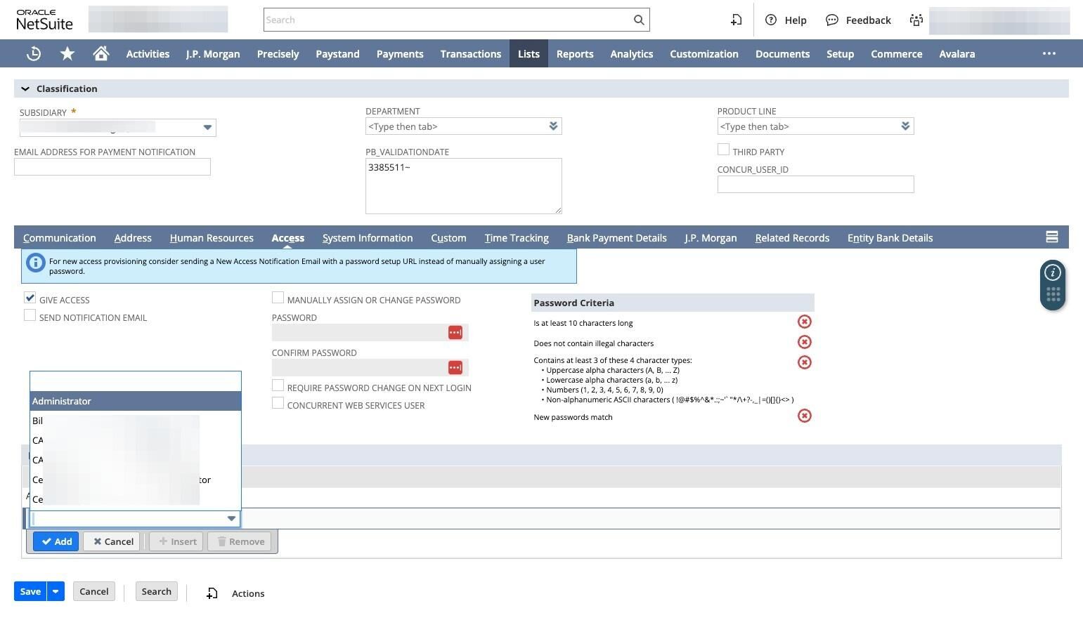 Assign Administrator Role to Employee in NetSuite – Paystand Help Center