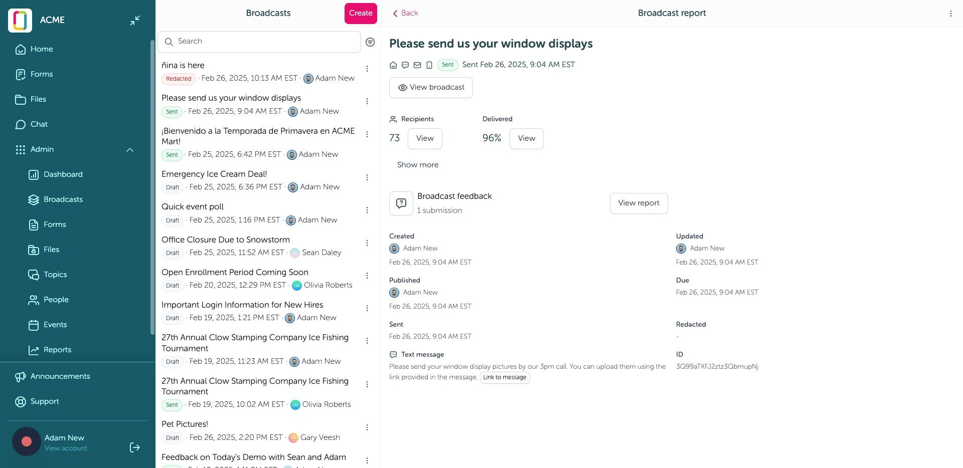 Broadcast Reporting Guide – OurPeople