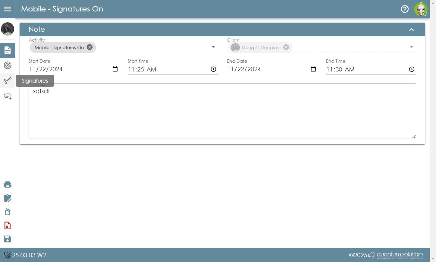 Event Note | Software User Guide