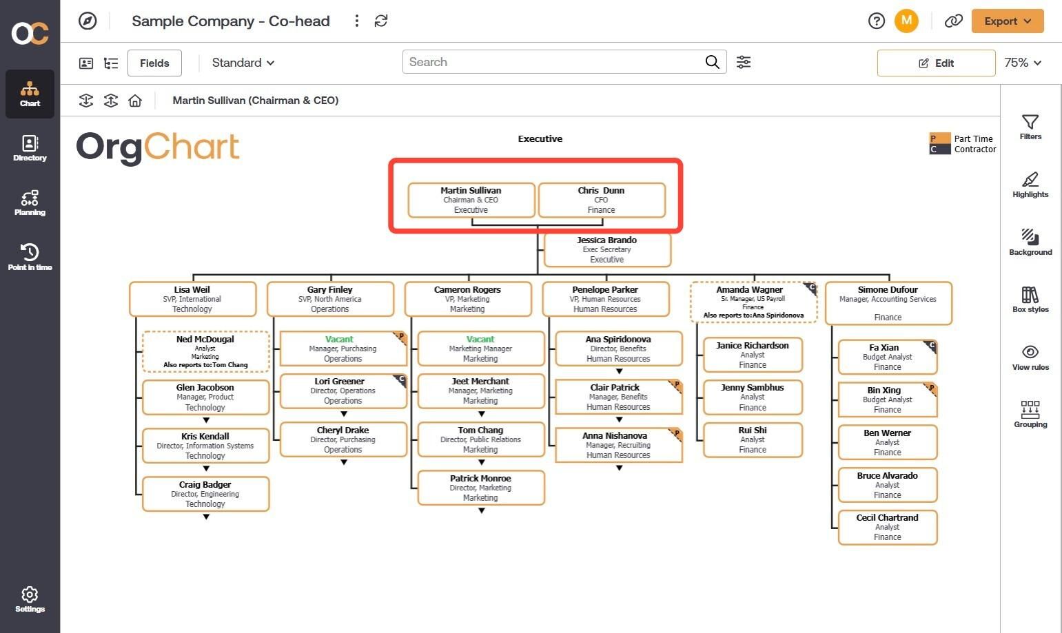 Co-Heads – OrgChart