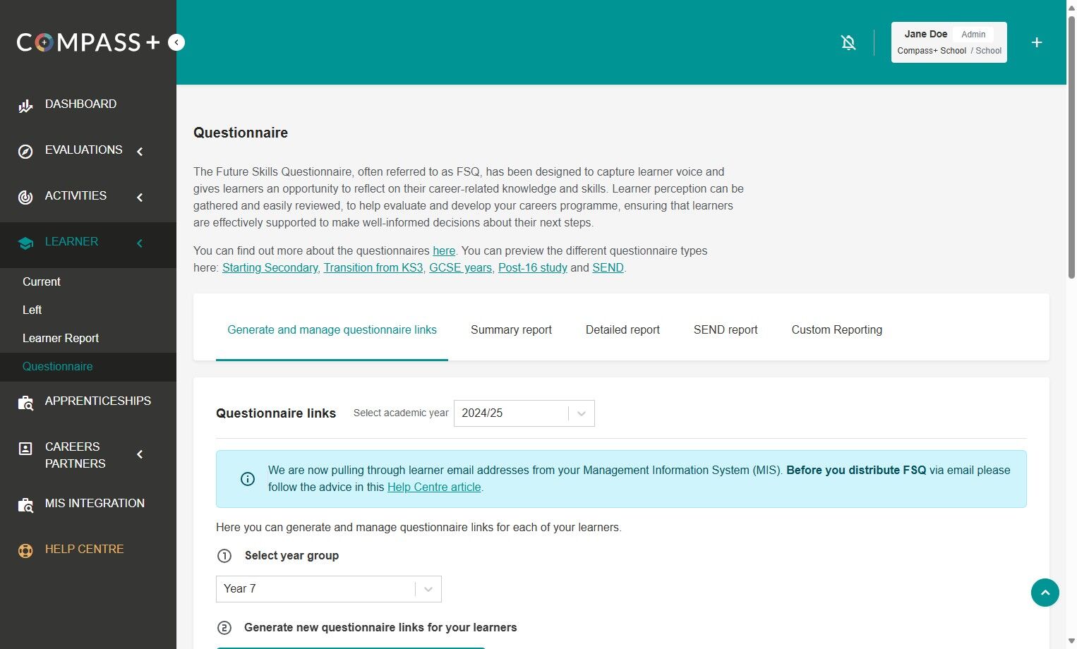 Creating Custom groups in the FSQ detailed and SEND reports – The Careers & Enterprise Company