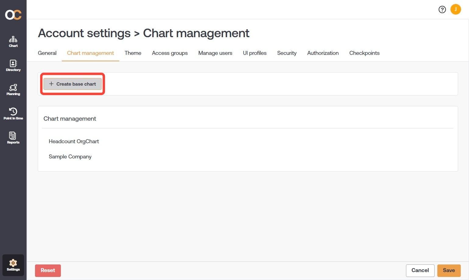 Admin tutorial 1: Creating a base chart – OrgChart
