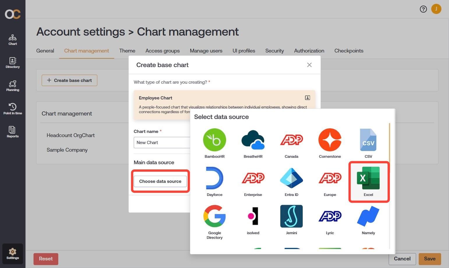 Admin tutorial 1: Creating a base chart – OrgChart