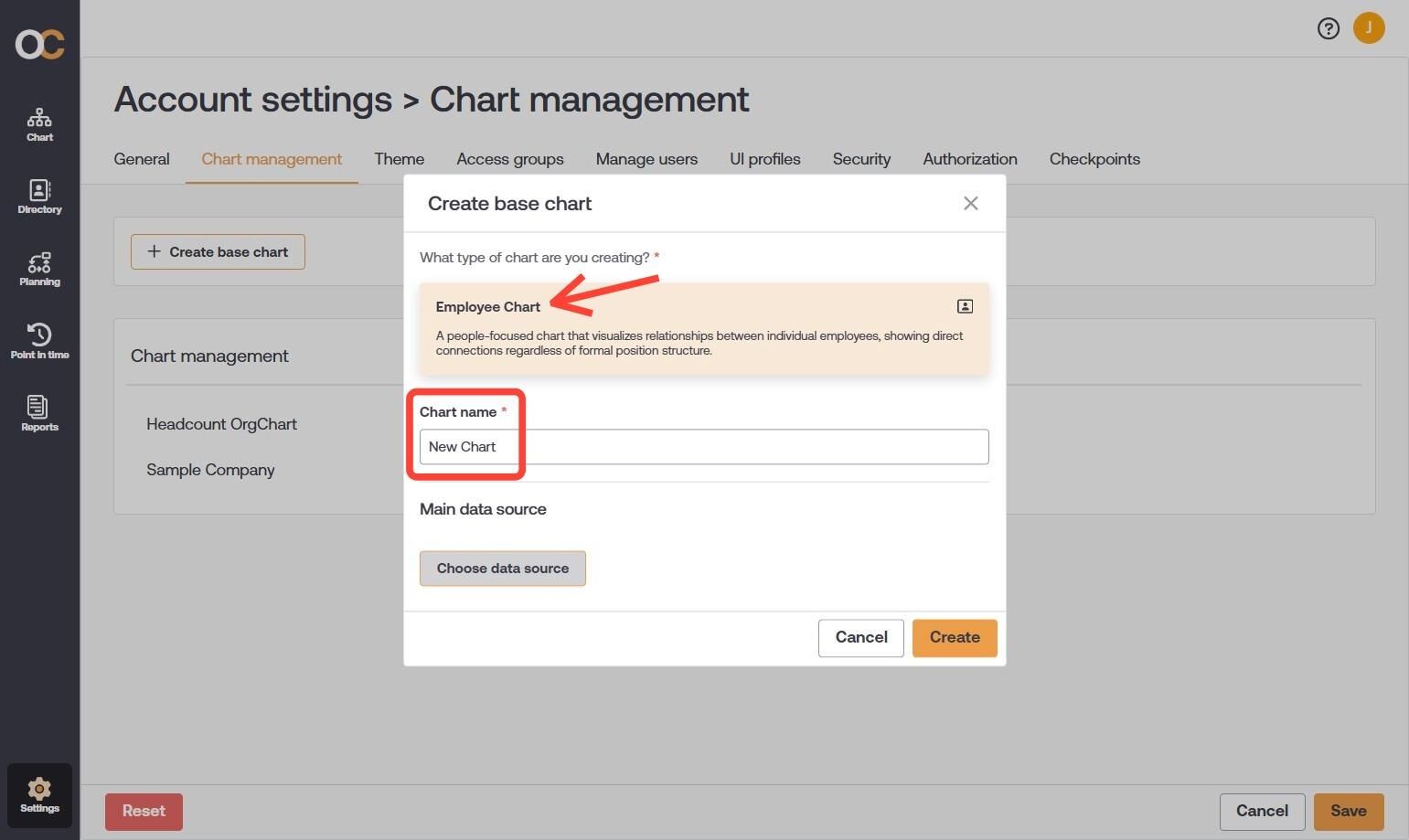 Admin tutorial 1: Creating a base chart – OrgChart