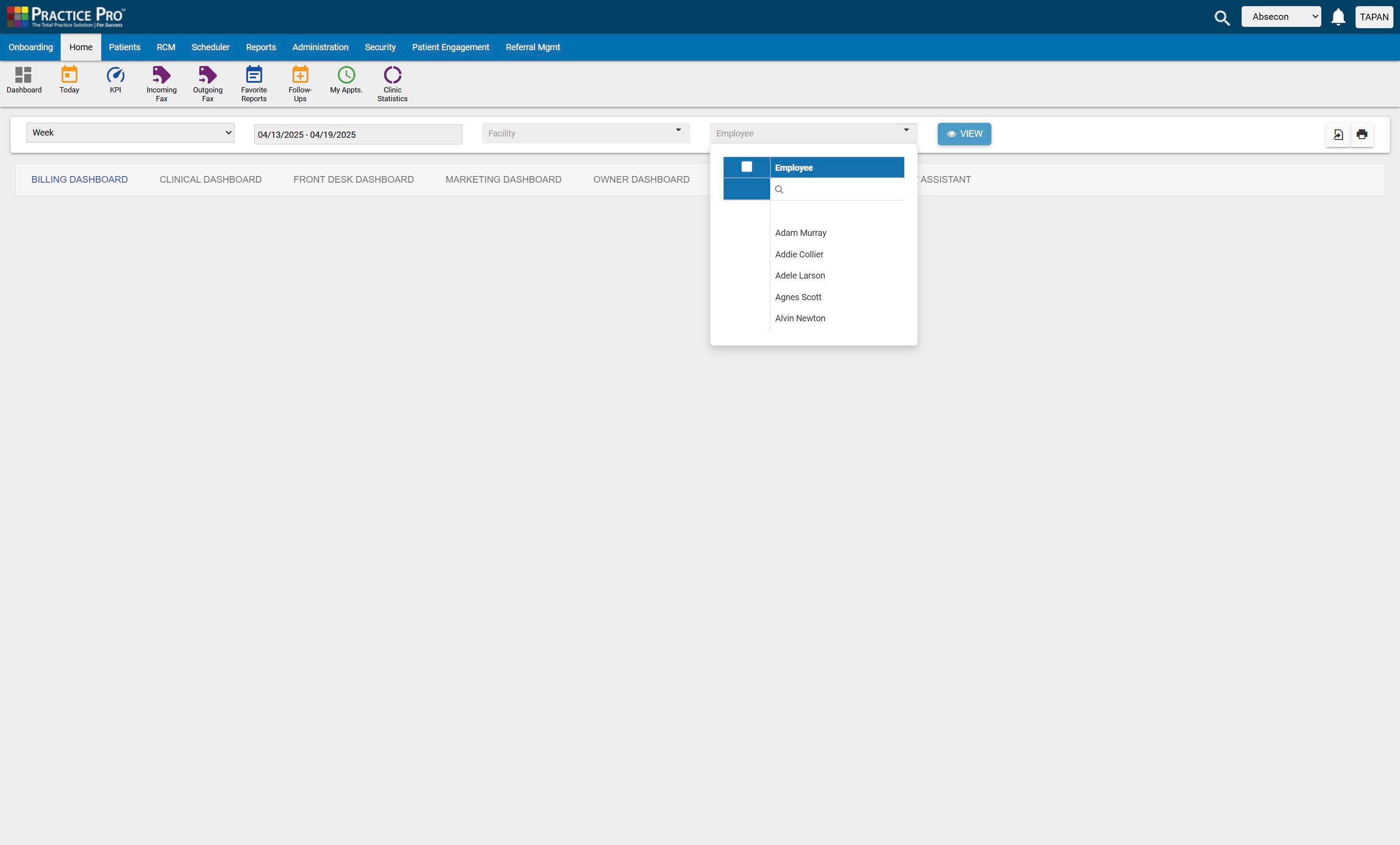Using the KPI Dashboard – Practice Pro Knowledge Base