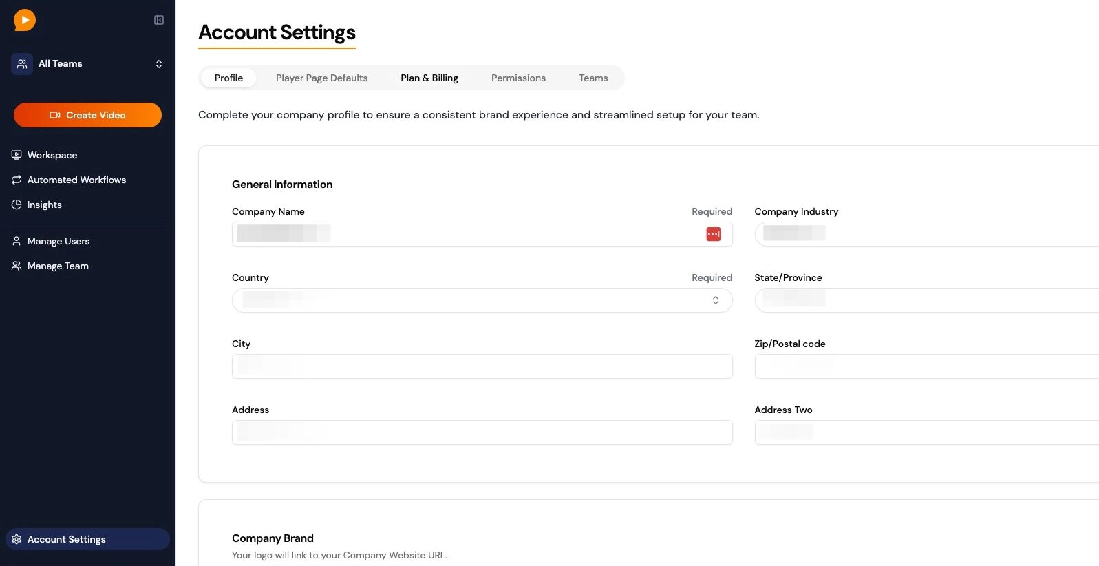 Billing & Payment Settings – Engage