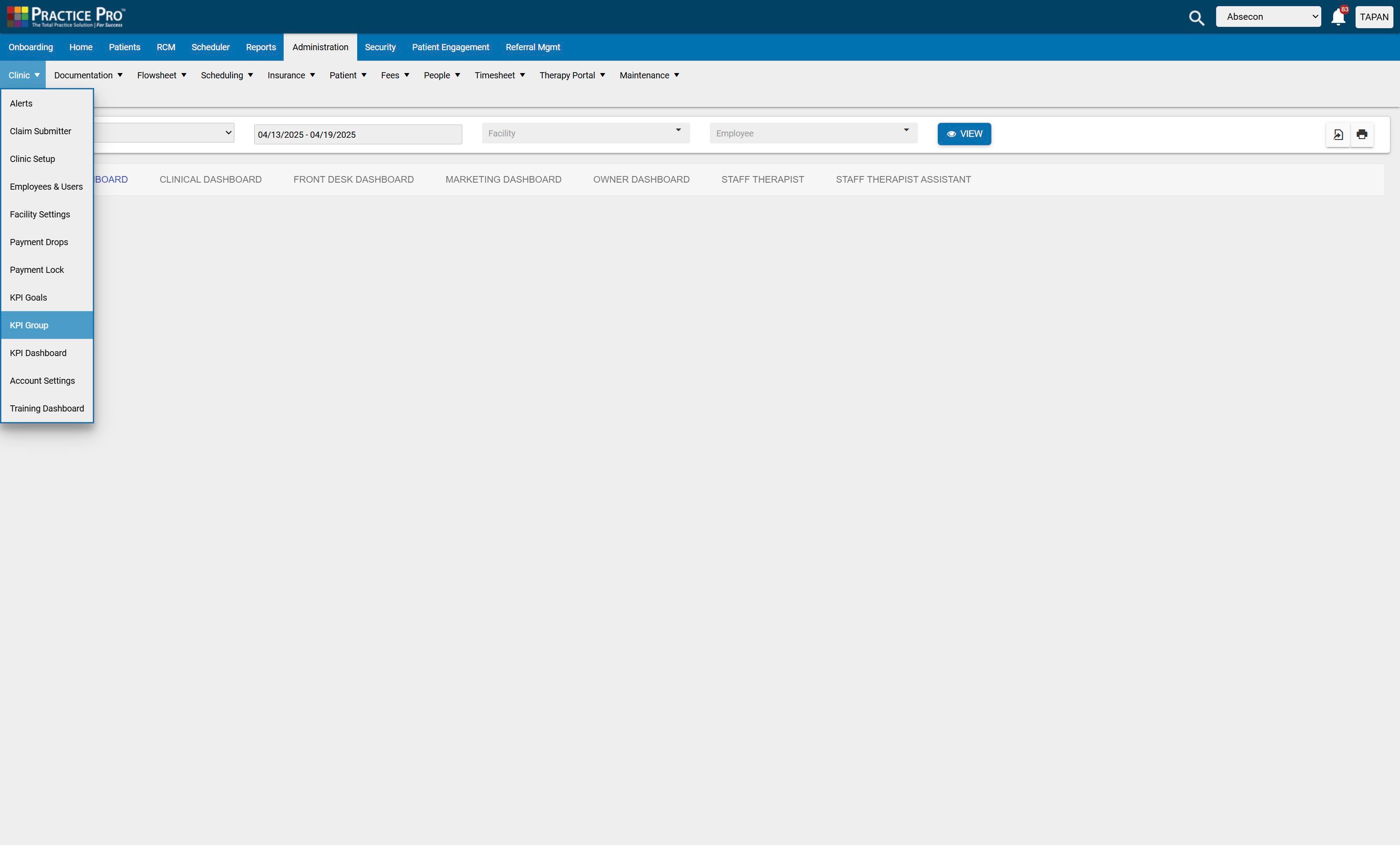 KPI Groups – Practice Pro Knowledge Base