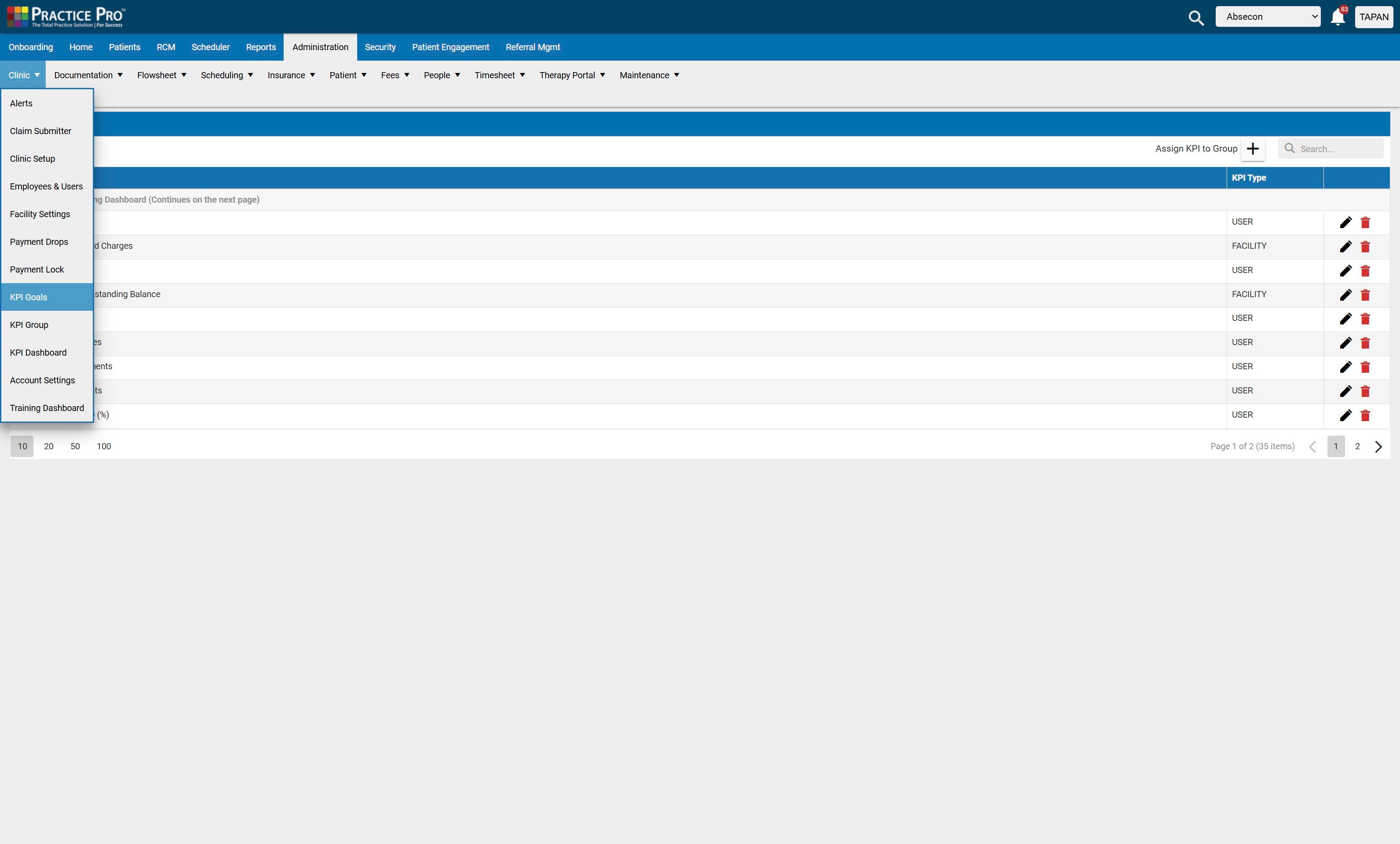 KPI Goals – Practice Pro Knowledge Base