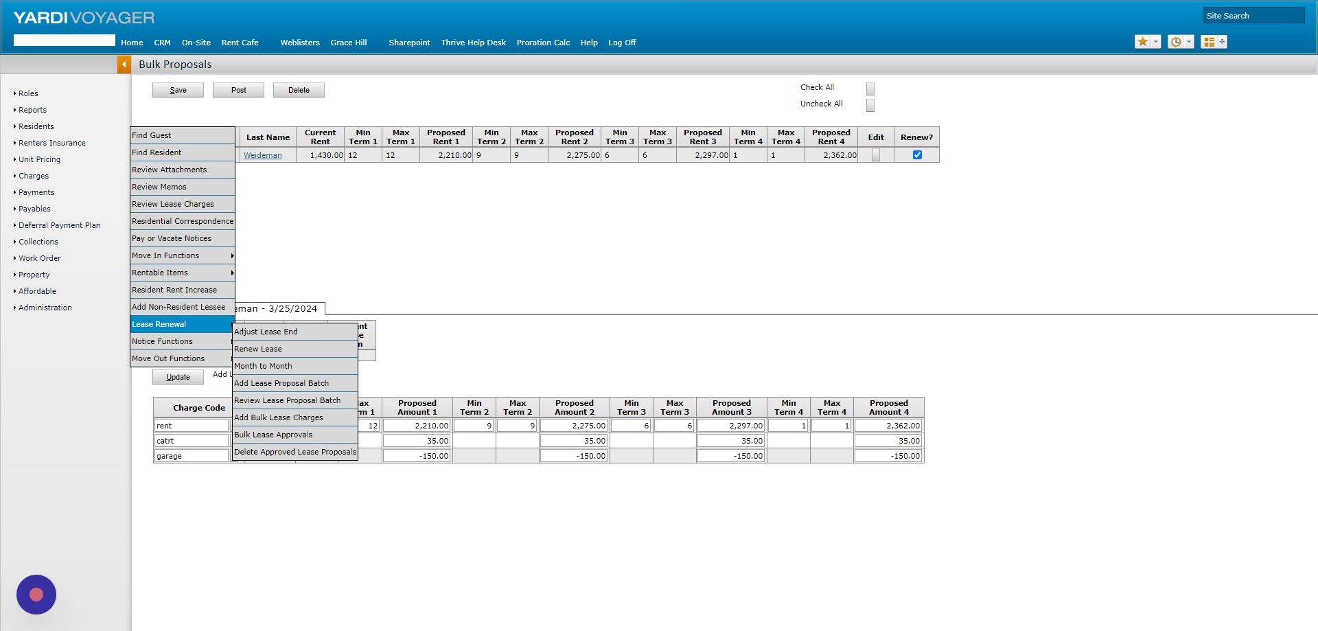 Yardi Lease Renewal Process – Thrive Communities