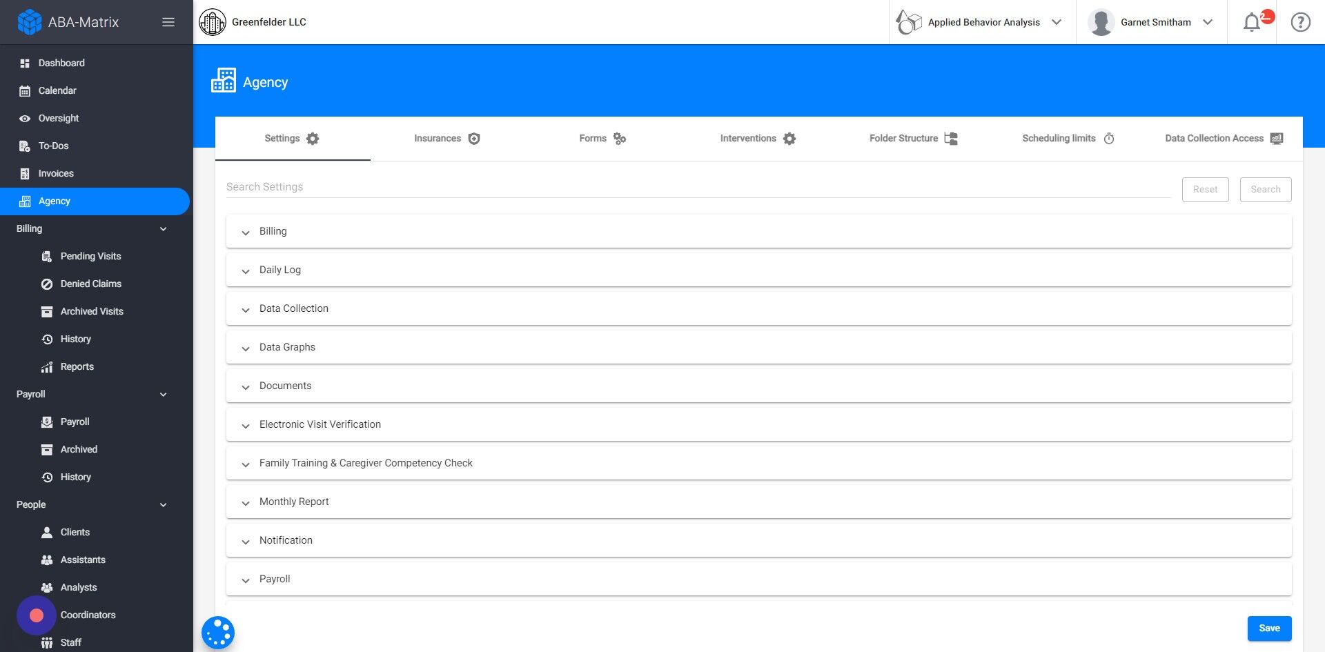 How to enable Security settings in ABA Matrix - ABA Matrix Knowledge Desk